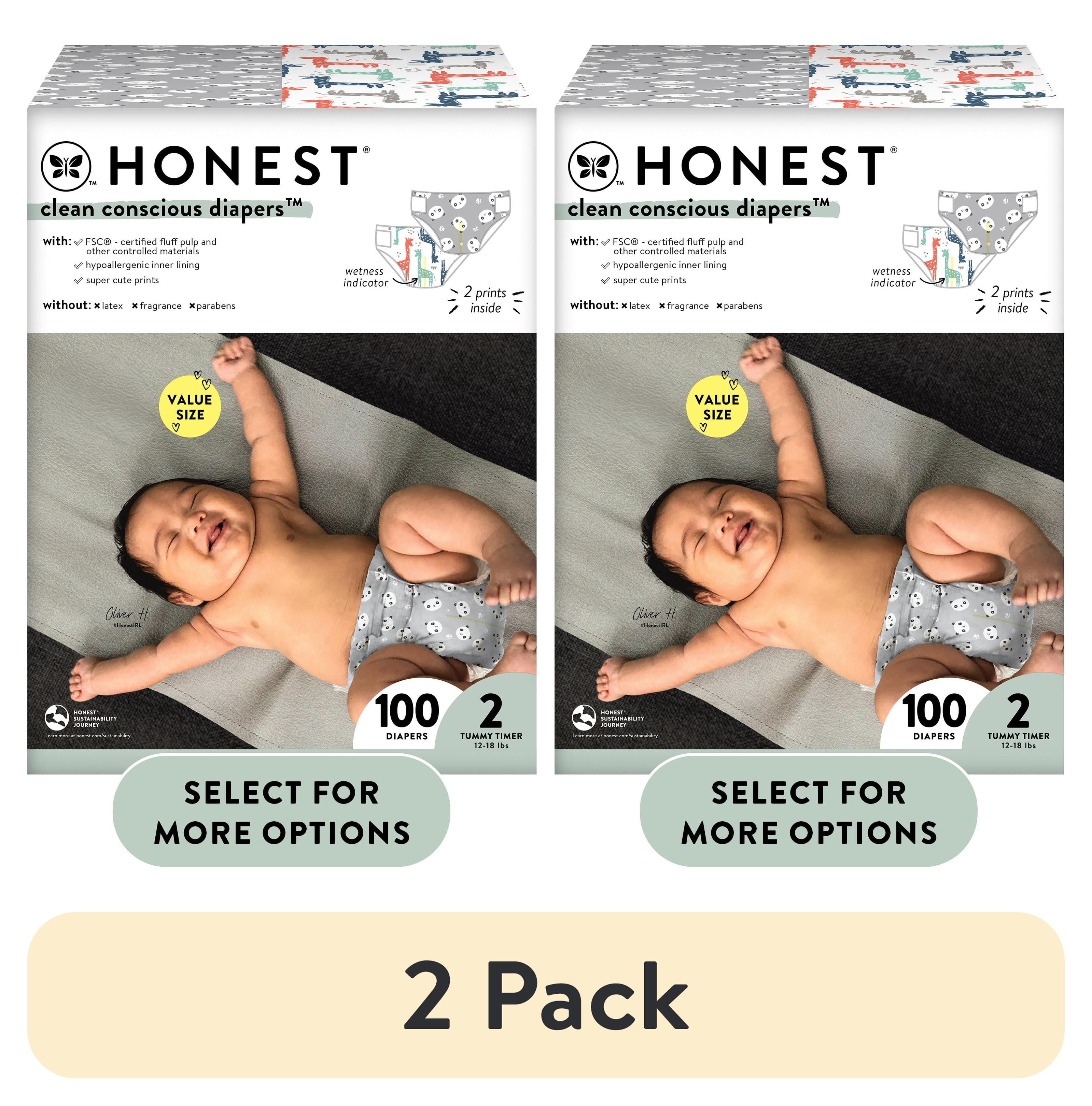 (2 pack) The Honest Company, Clean Conscious Disposable Baby Diapers ...