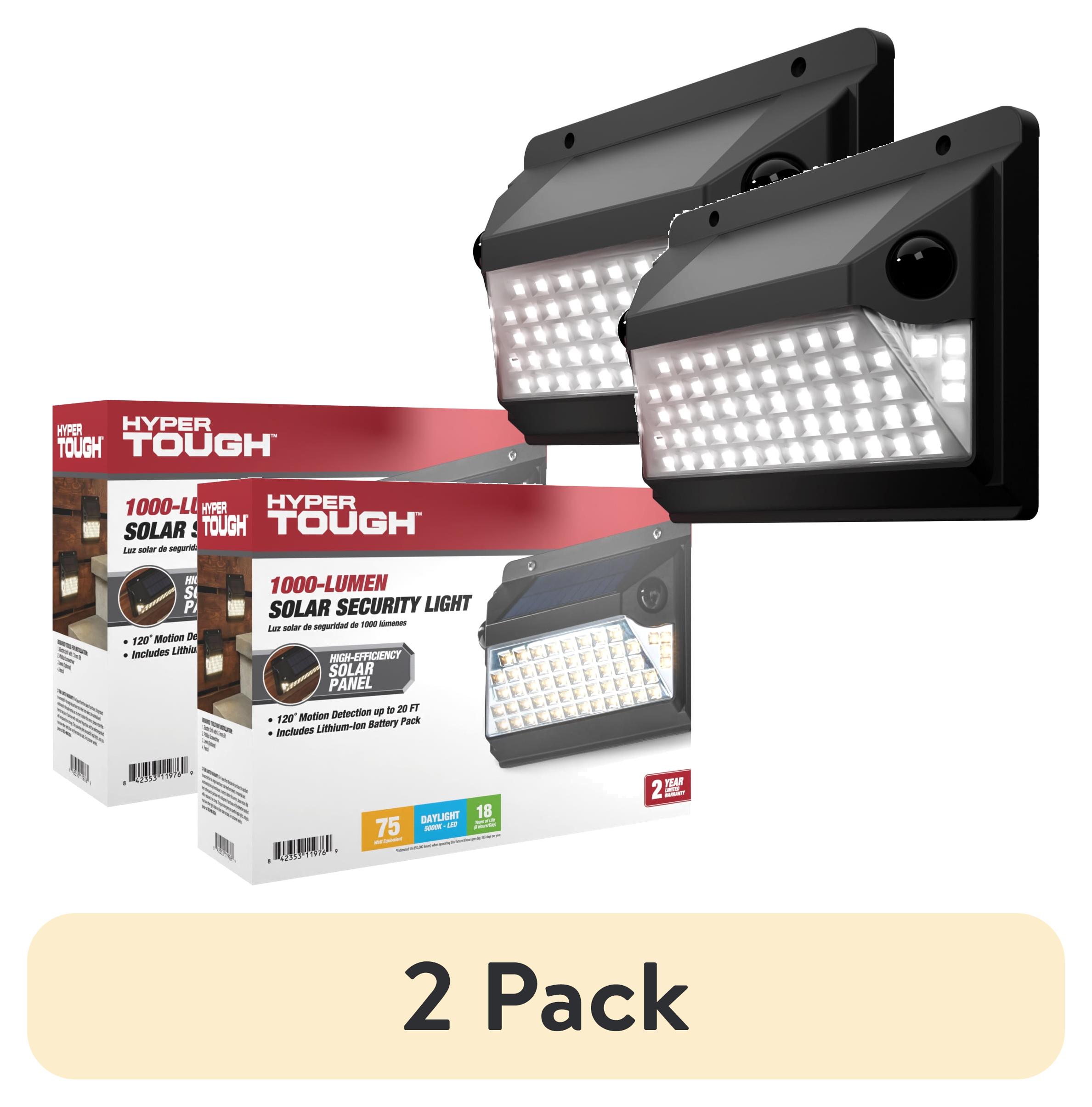 (2 pack) The Hyper Tough 1000 Lumen Solar Motion Sensor LED Wall Light ...