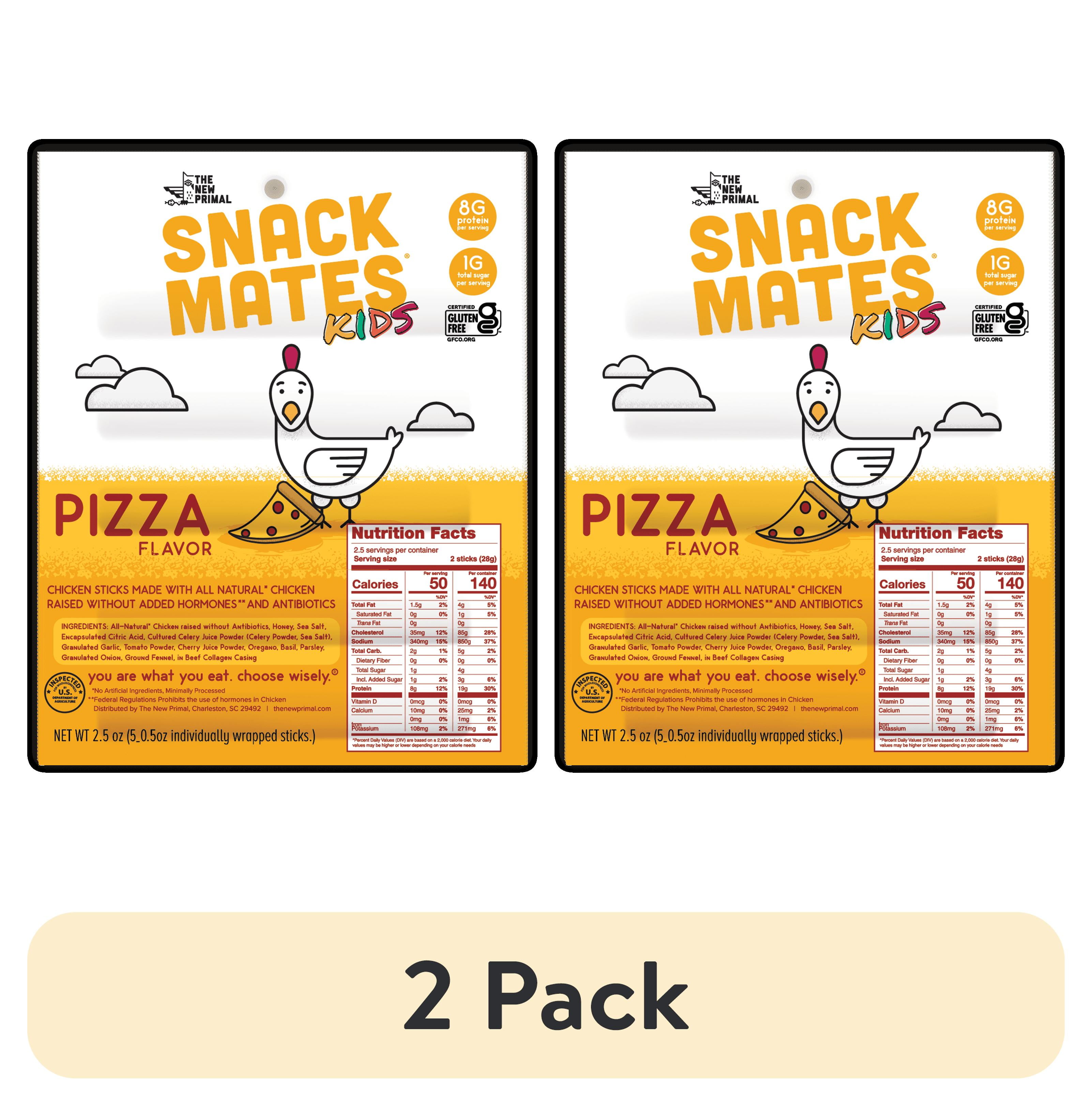 (2 pack) The New Primal Snack Mates Chicken, Pizza Stick, 5-Pack ...