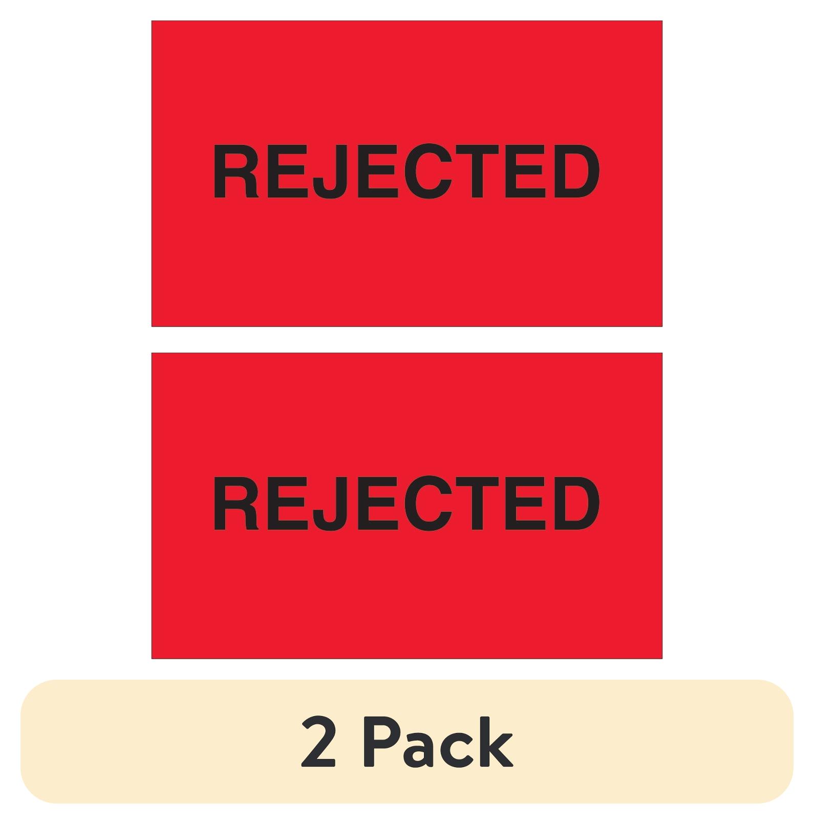 (2 pack) The Packaging Wholesalers Tape Logic Labels "Rejected" 3" x 5 ...
