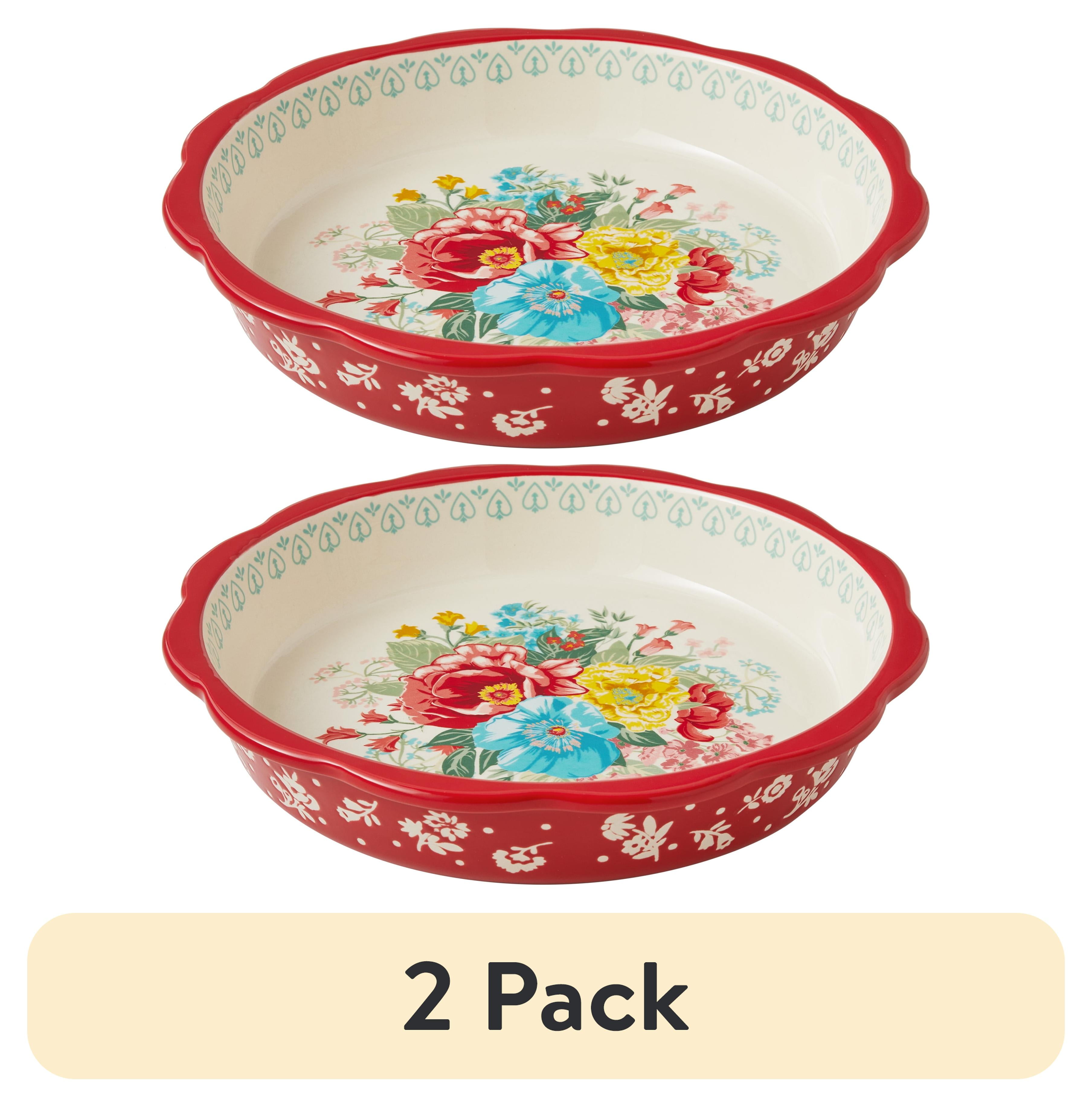 (2 pack) The Pioneer Woman Fancy Flourish 10-Inch Stoneware Pie Pan ...