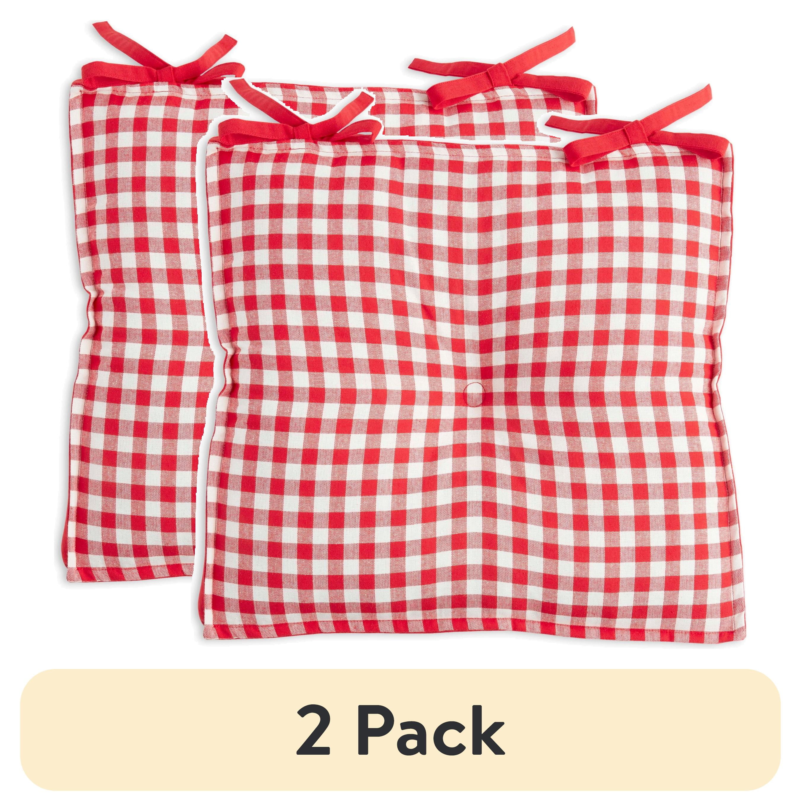(2 pack) The Pioneer Woman Gingham Chair Cushion, Multicolor, 17"W x 18 ...