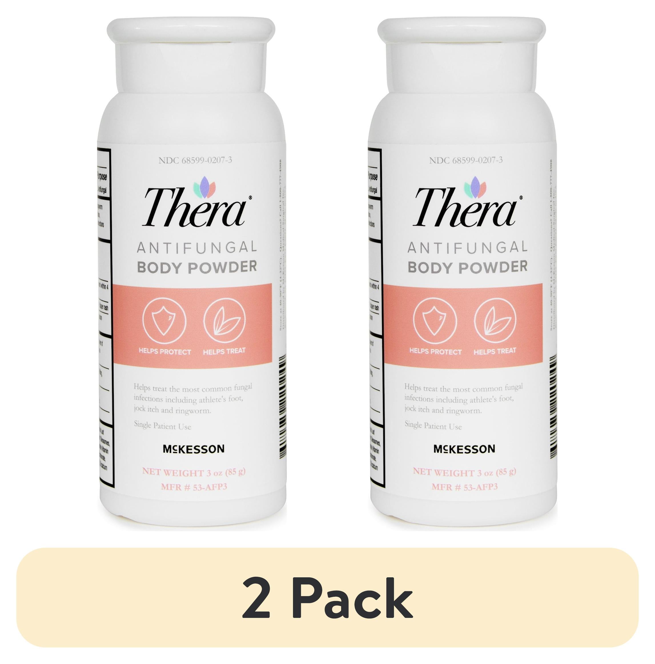 (2 pack) Thera Antifungal Body Powder for Athlete's Foot, Ringworm - 3 ...