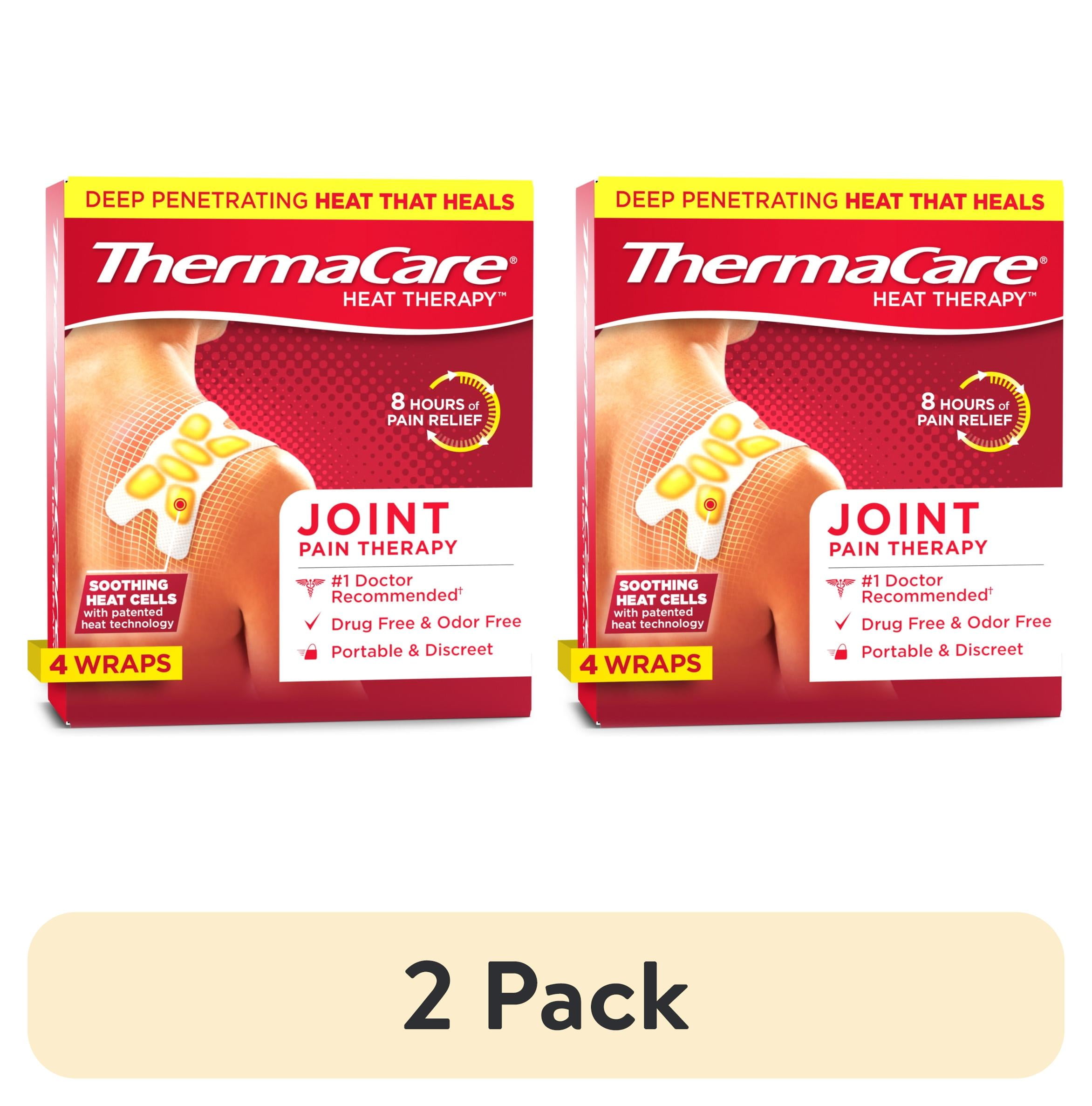 (2 pack) ThermaCare Joint Pain Therapy Heat Wraps, 4 Count, Pain Relief ...