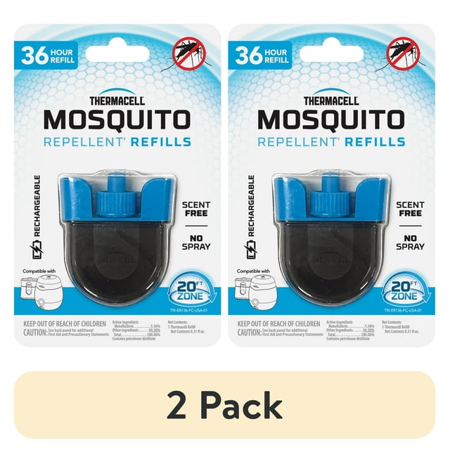 (2 pack) Thermacell Mosquito Repellent 36-Hour Rechargeable Refill ...