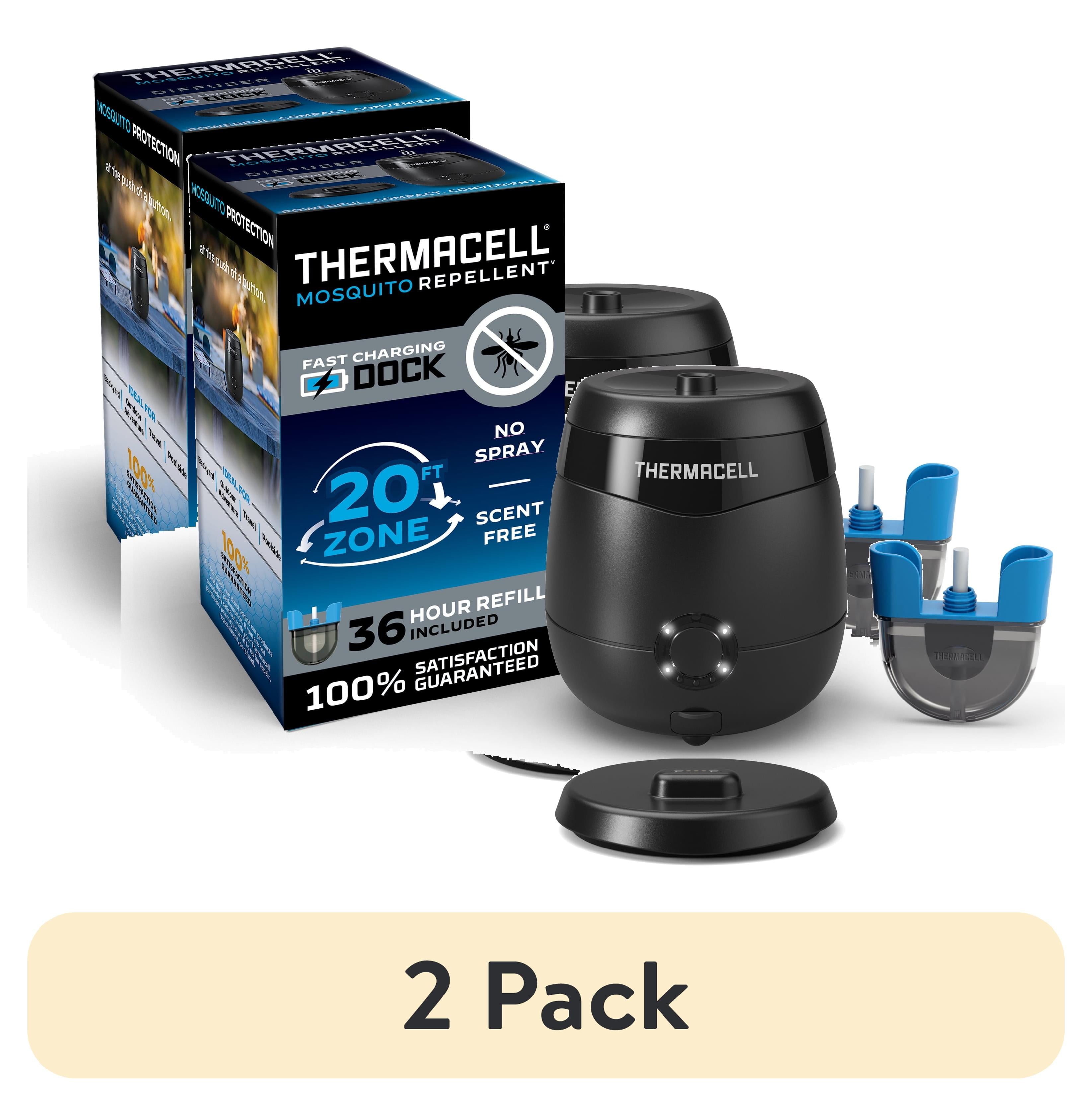 (2 pack) Thermacell Rechargeable E65 Mosquito Repellent with 36-Hour Refill, Charging Dock, and ...