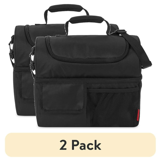 (2 pack) Thermos Dual Compartment Adult Lunch Size Cooler, Black ...