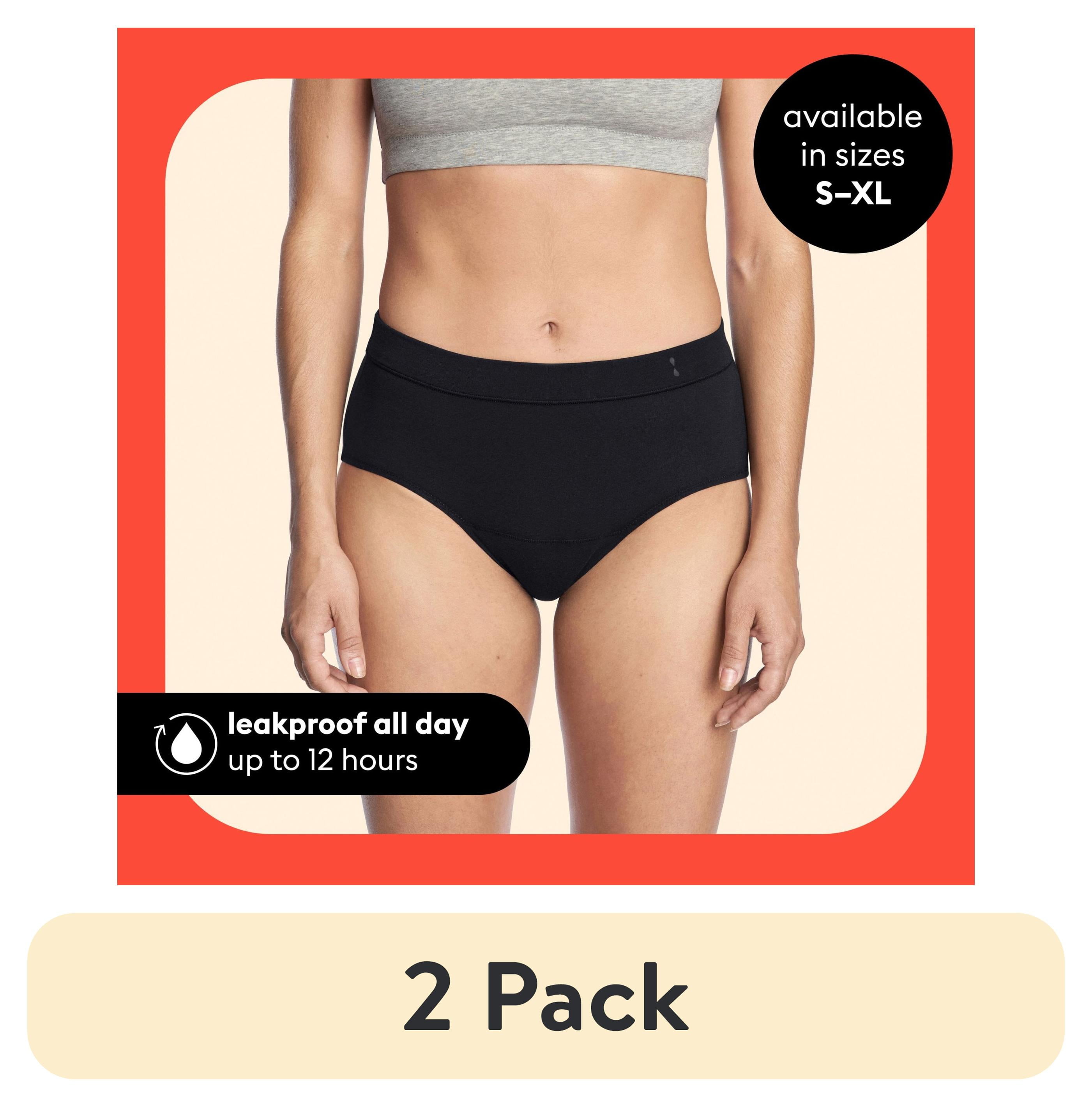 (2 pack) Thinx for All Women's Everyday Comfort Brief Leakproof Period Underwear, Size Small ...