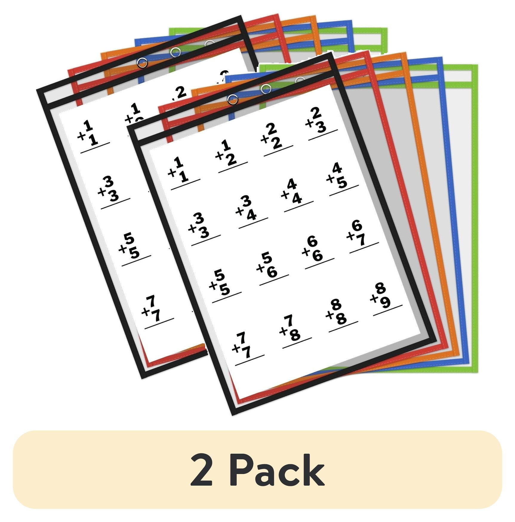 (2 pack) Thornton's Office Supplies Reusable Dry Erase Pockets, 9 x 12 ...