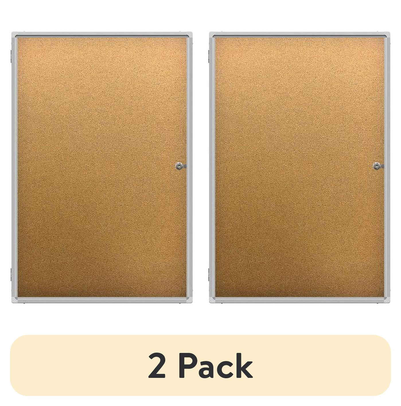 (2 pack) Thornton's Office Supplies Wall Mounted Enclosed Bulletin ...