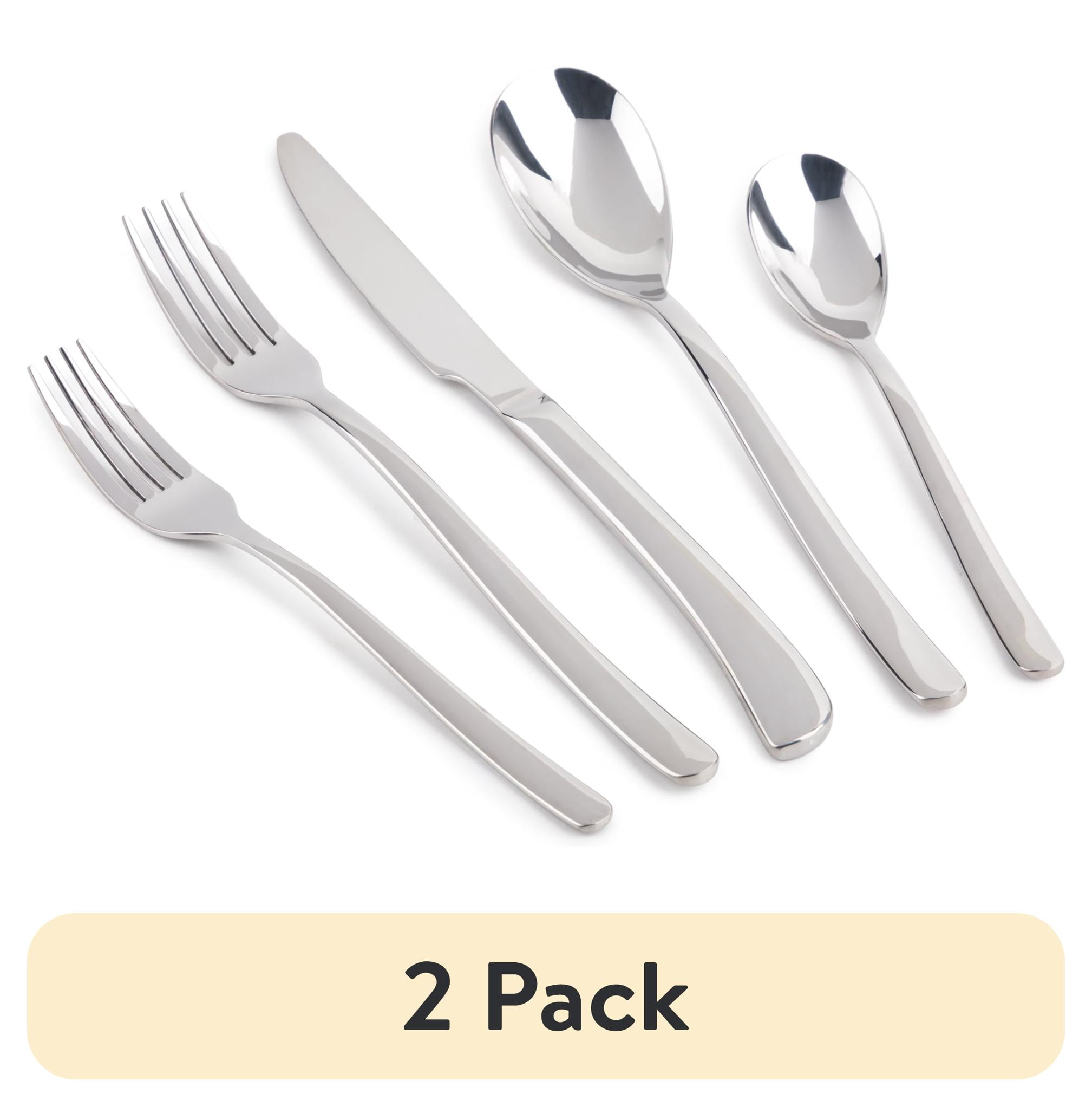 (2 pack) Thyme & Table 20-Piece Royal Stainless Steel Flatware Set ...