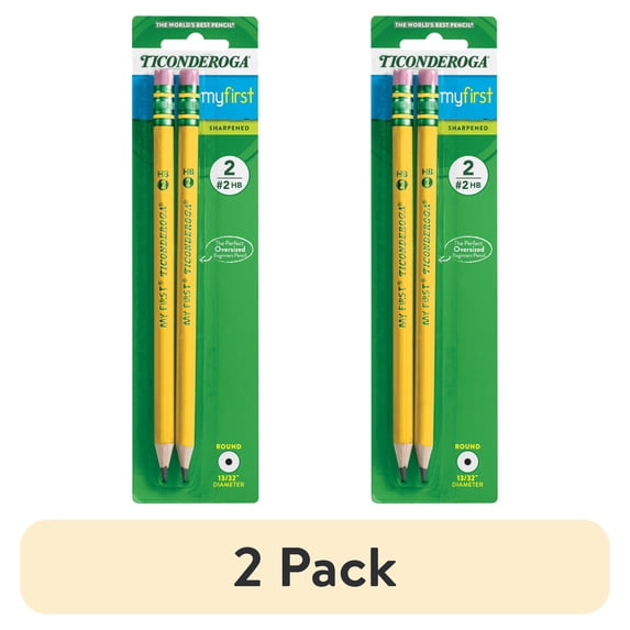 (2 pack) Dixon Ticonderoga Number 2 My First Beginner Pencil, Jumbo ...