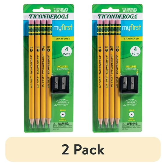 (2 pack) Ticonderoga My First Pencil Set, 5-Pieces, 0.35 Lead Size ...