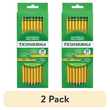 Ticonderoga Pencils #2 Soft Sharpened 10 Ct. with Free Sharpener for Writing Drawing Sketching ...