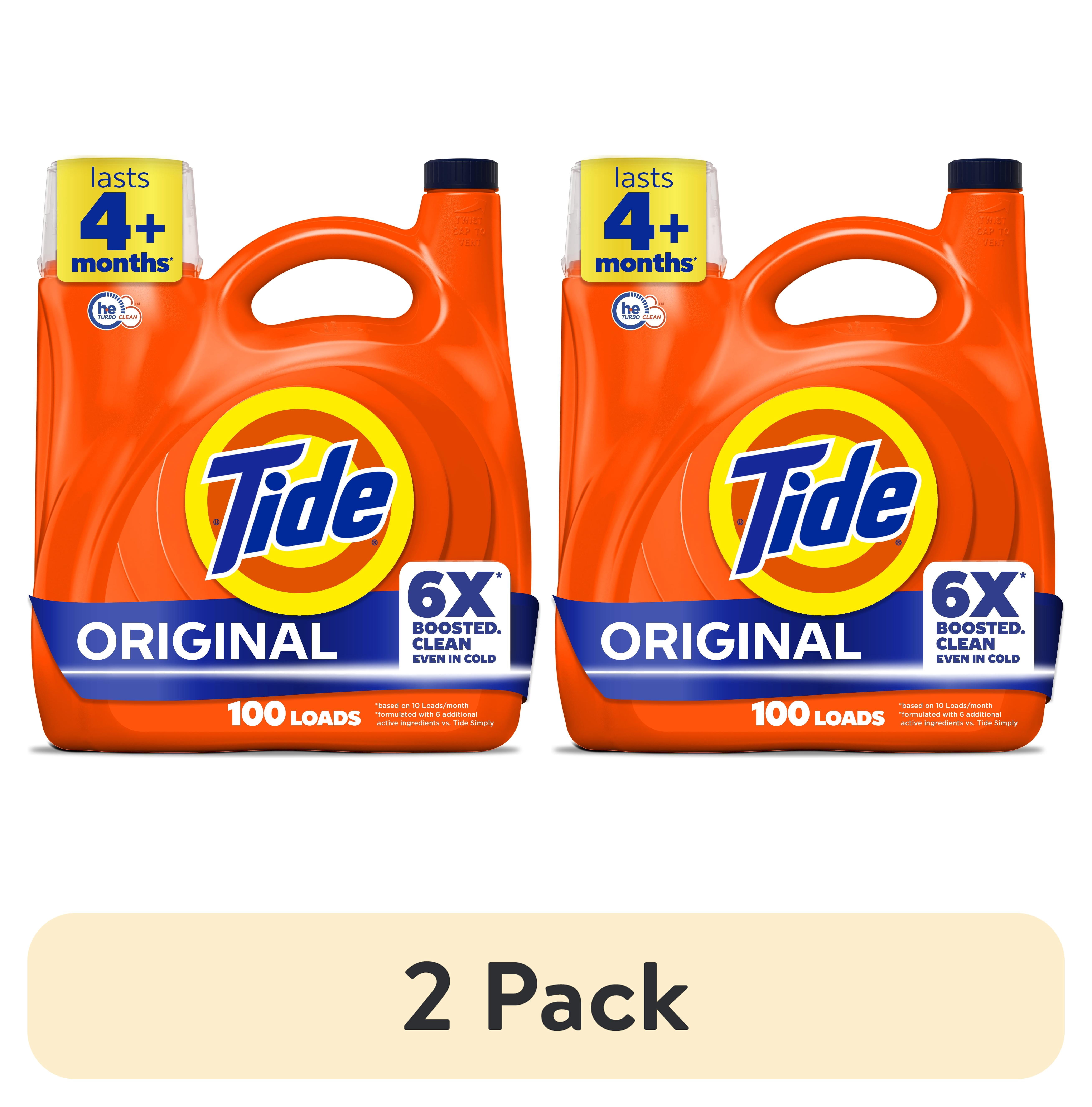 (2 pack) Tide Laundry Detergent Liquid with 6X Boosted Cleaning Power ...