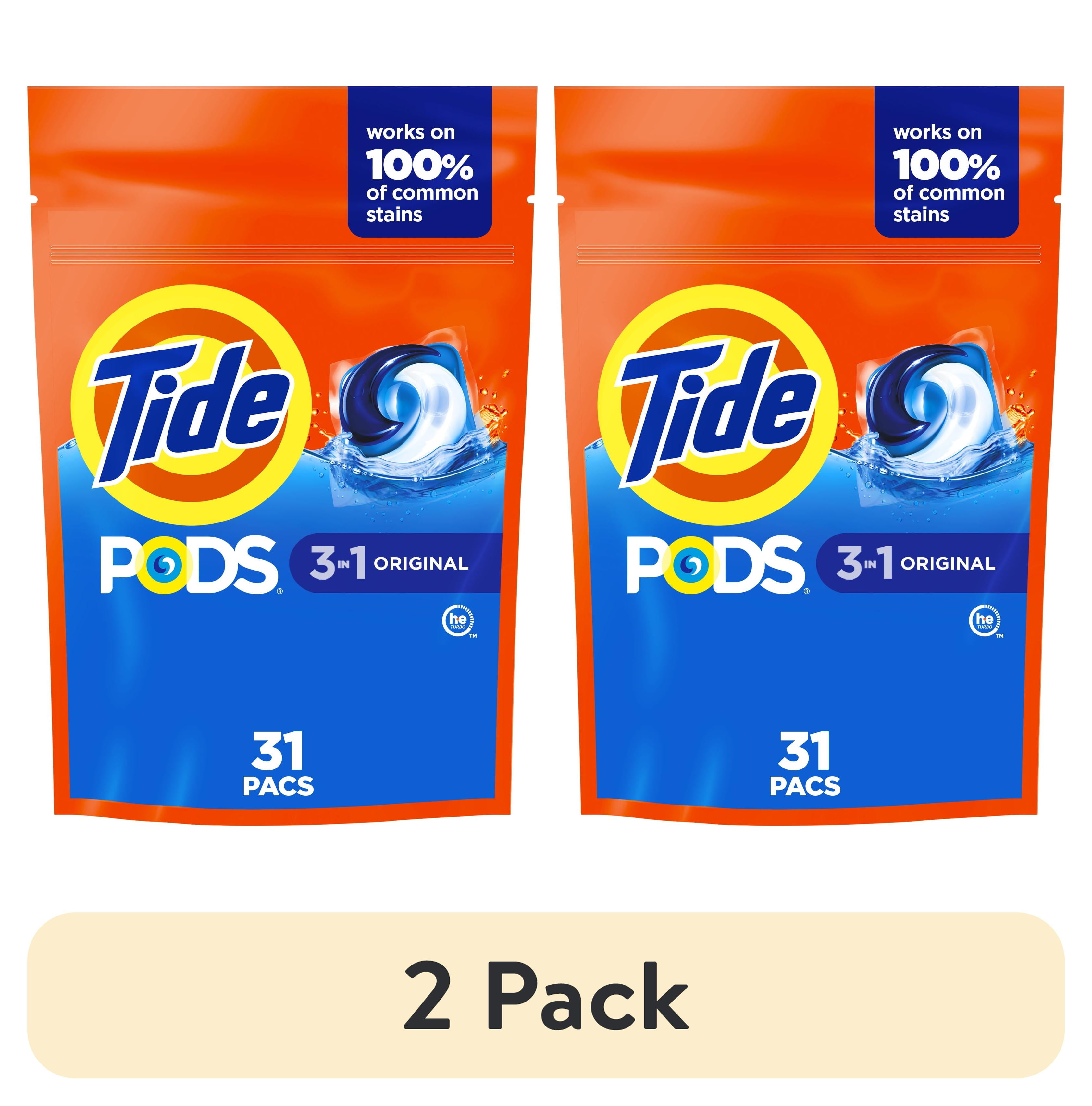 (2 pack) Tide PODS Laundry Detergent Soap Pacs, Original Scent, 31 ...