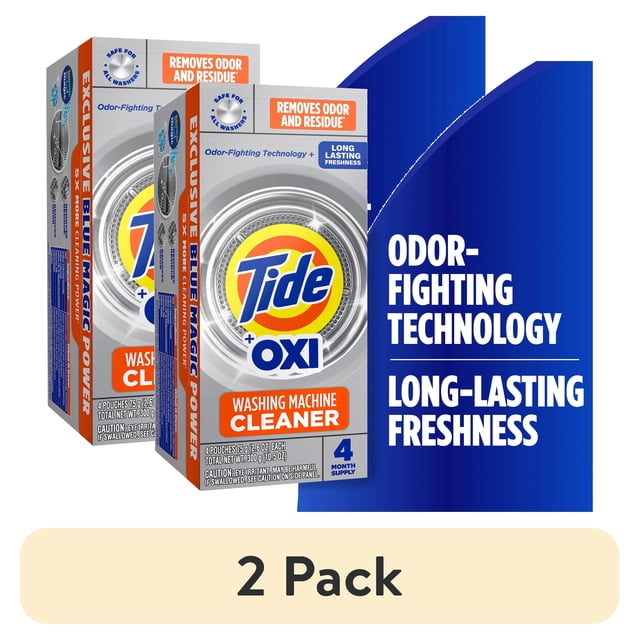 (2 pack) Tide Washing Machine Cleaner with Oxi Powder, Odor Eliminator ...