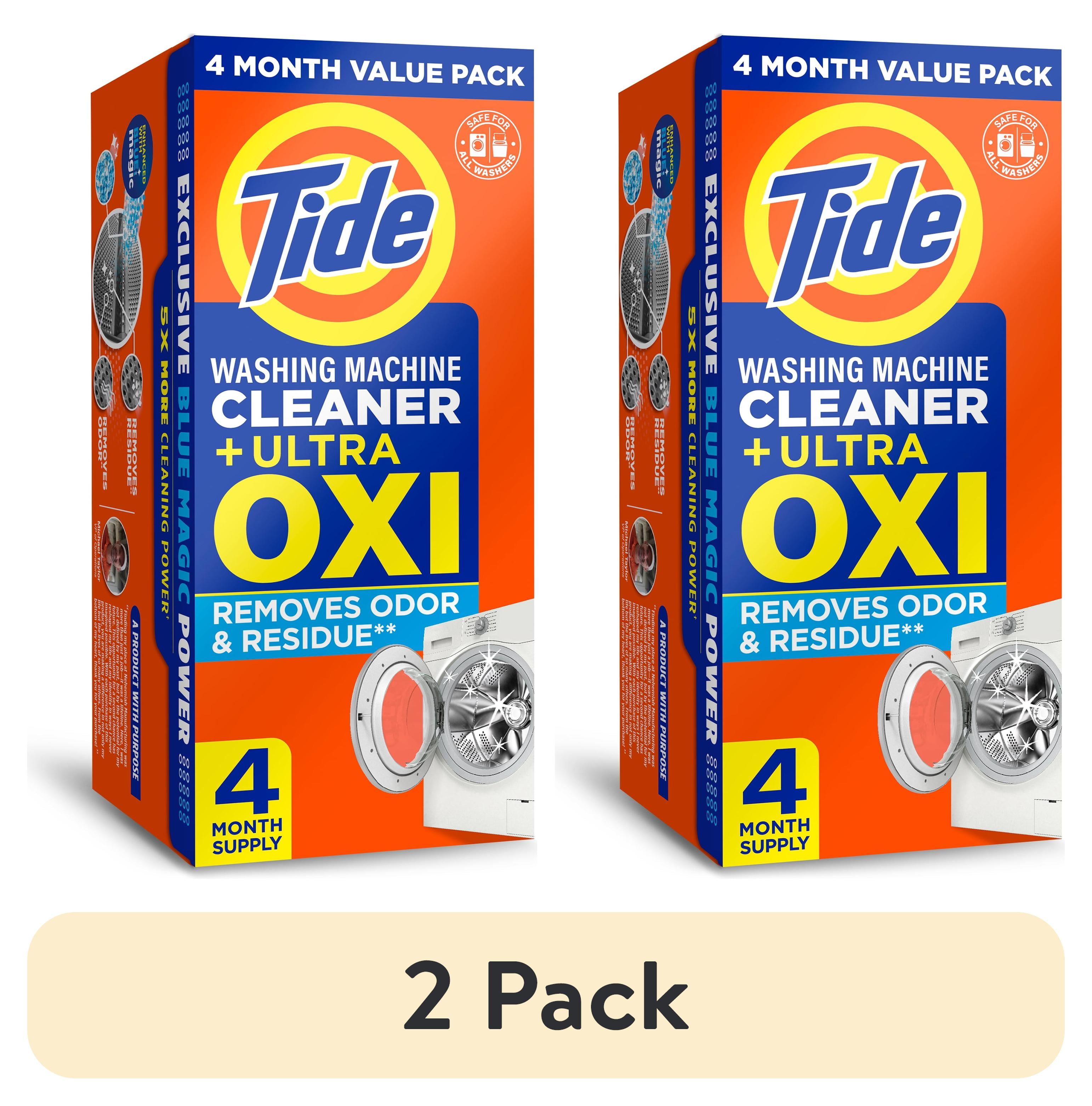 (2 pack) Tide Washing Machine Cleaner with Oxi Powder, Odor Eliminator ...