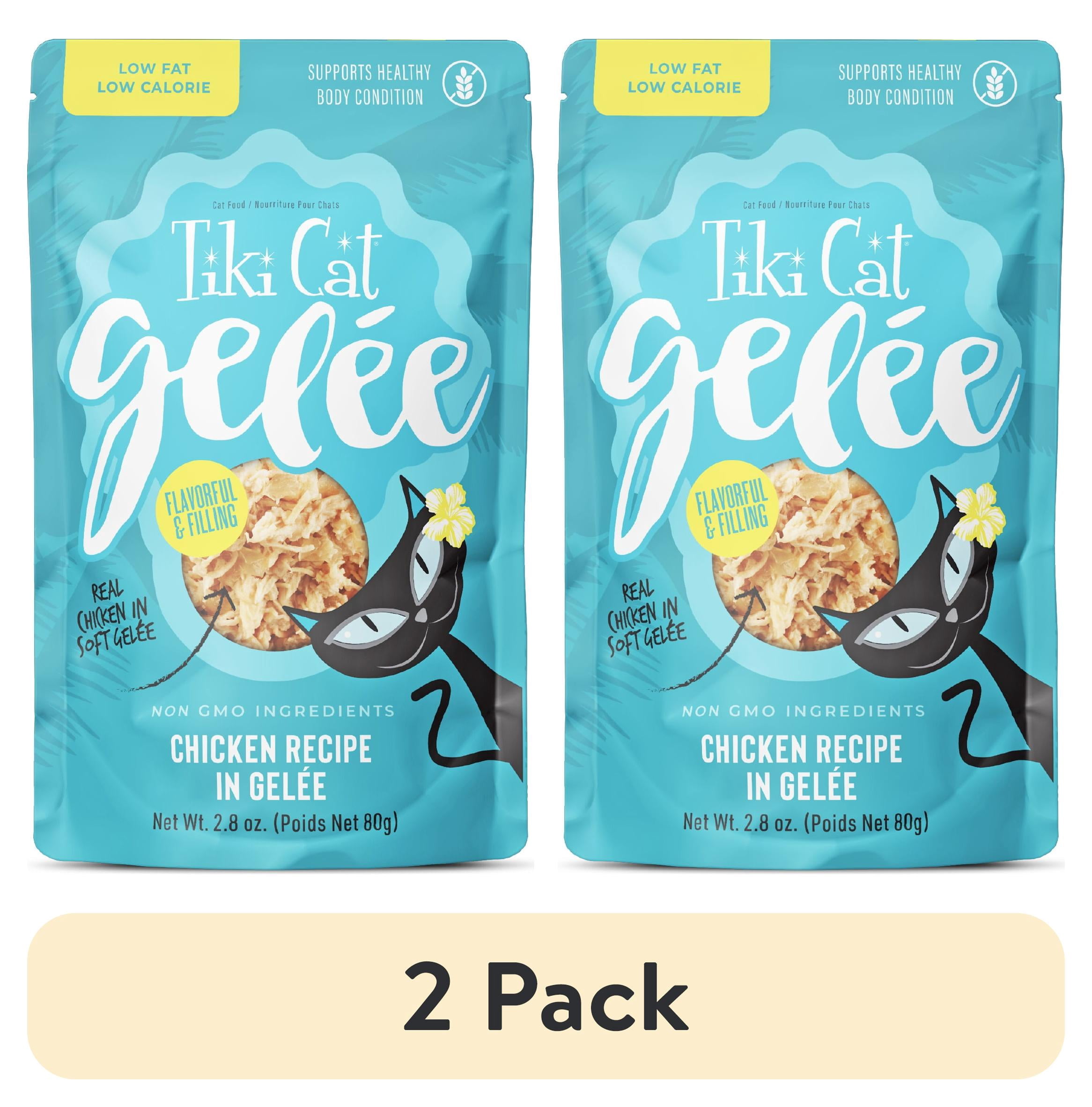 (2 pack) Tiki Cat Gelee Wet Cat Food, Chicken, 2.8 oz. Pouch - Walmart.com