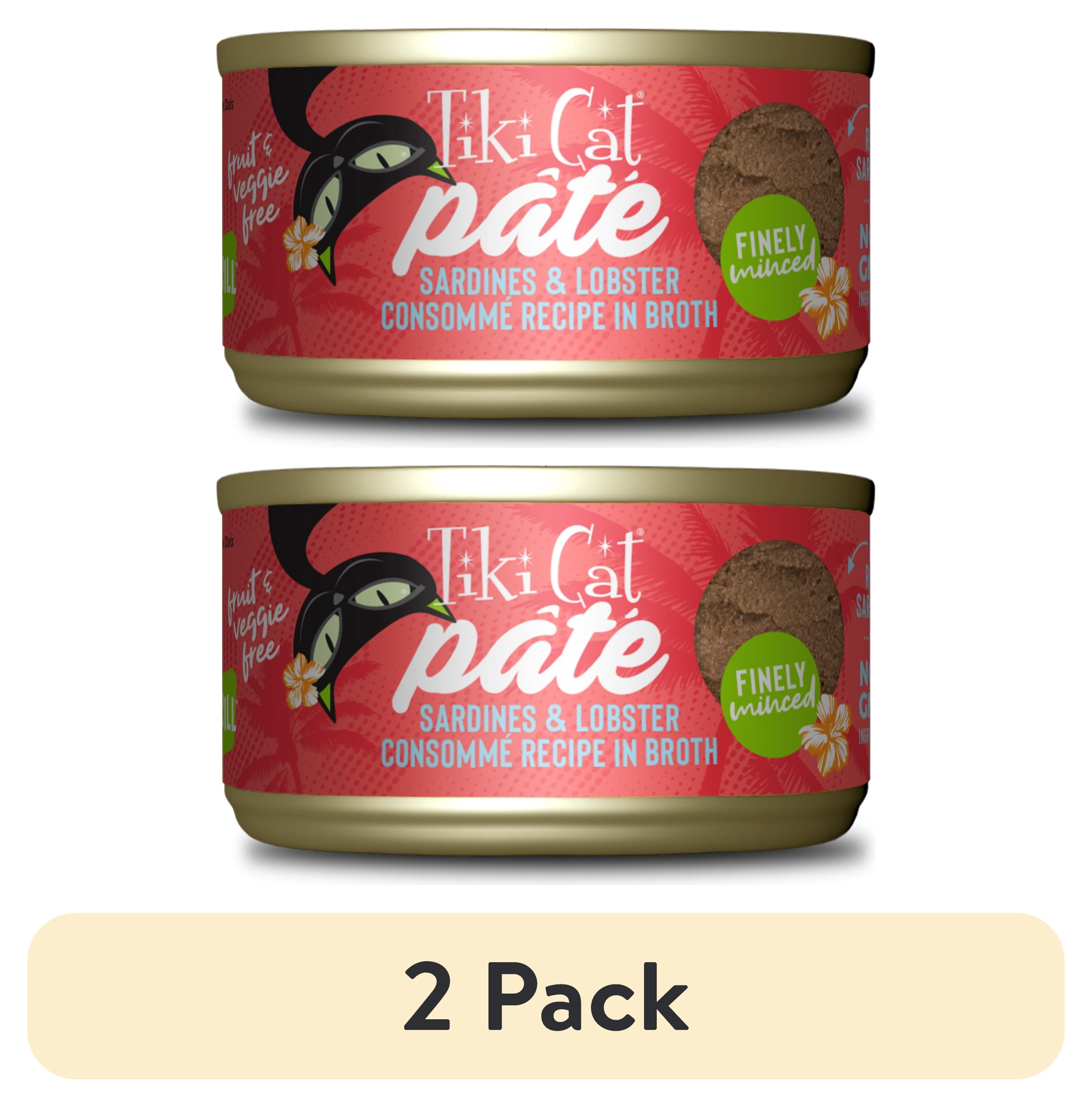 (2 pack) Tiki Cat Grill Pate Wet Cat Food, Sardines & Lobster Consomme ...