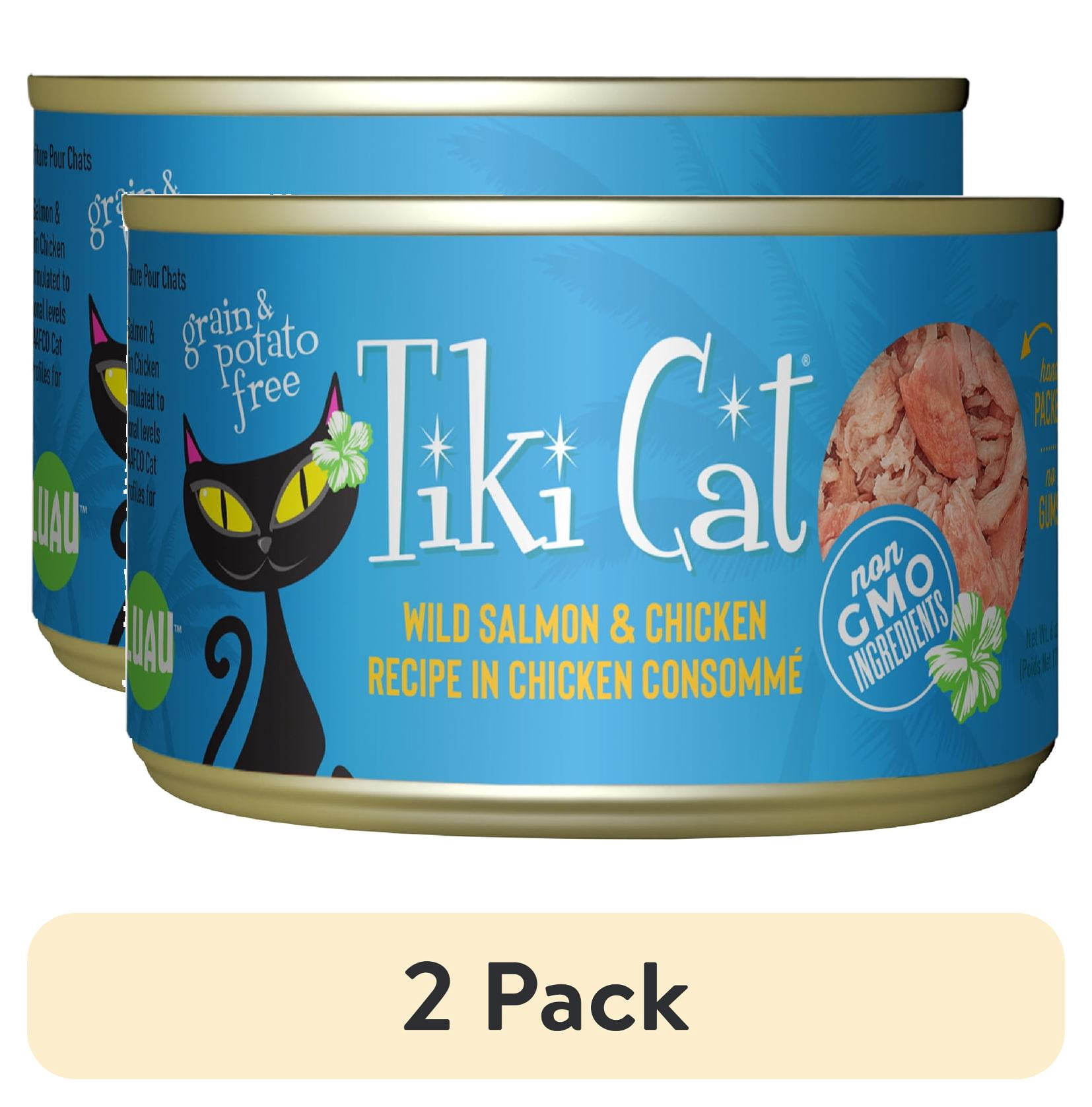 (2 pack) Tiki Cat Luau Wet Cat Food, Wild Salmon & Chicken, 6 oz. Can ...