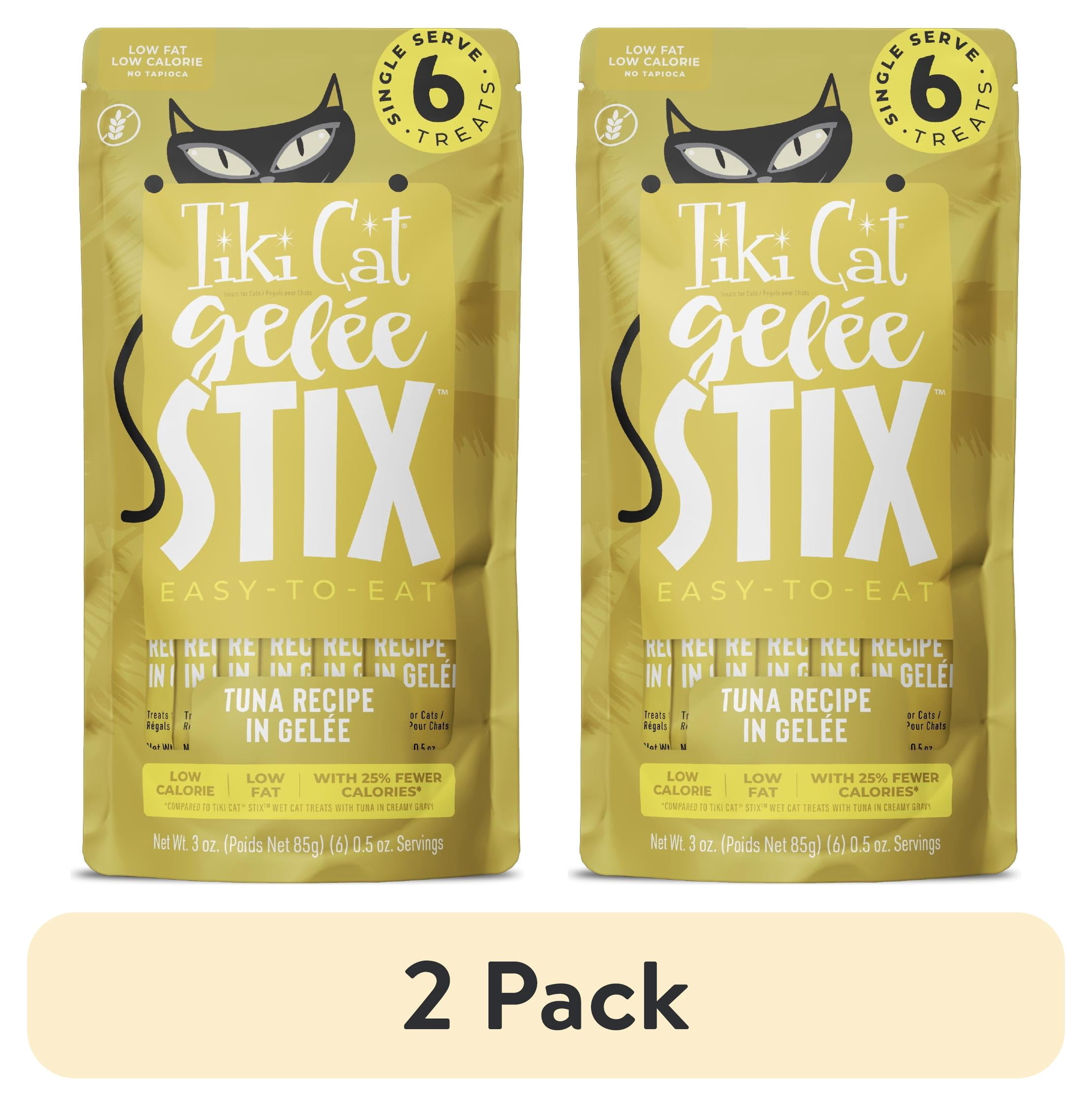 (2 pack) Tiki Cat Stix Gelee Wet Cat Treats, Tuna, 3 oz. Pouch ...