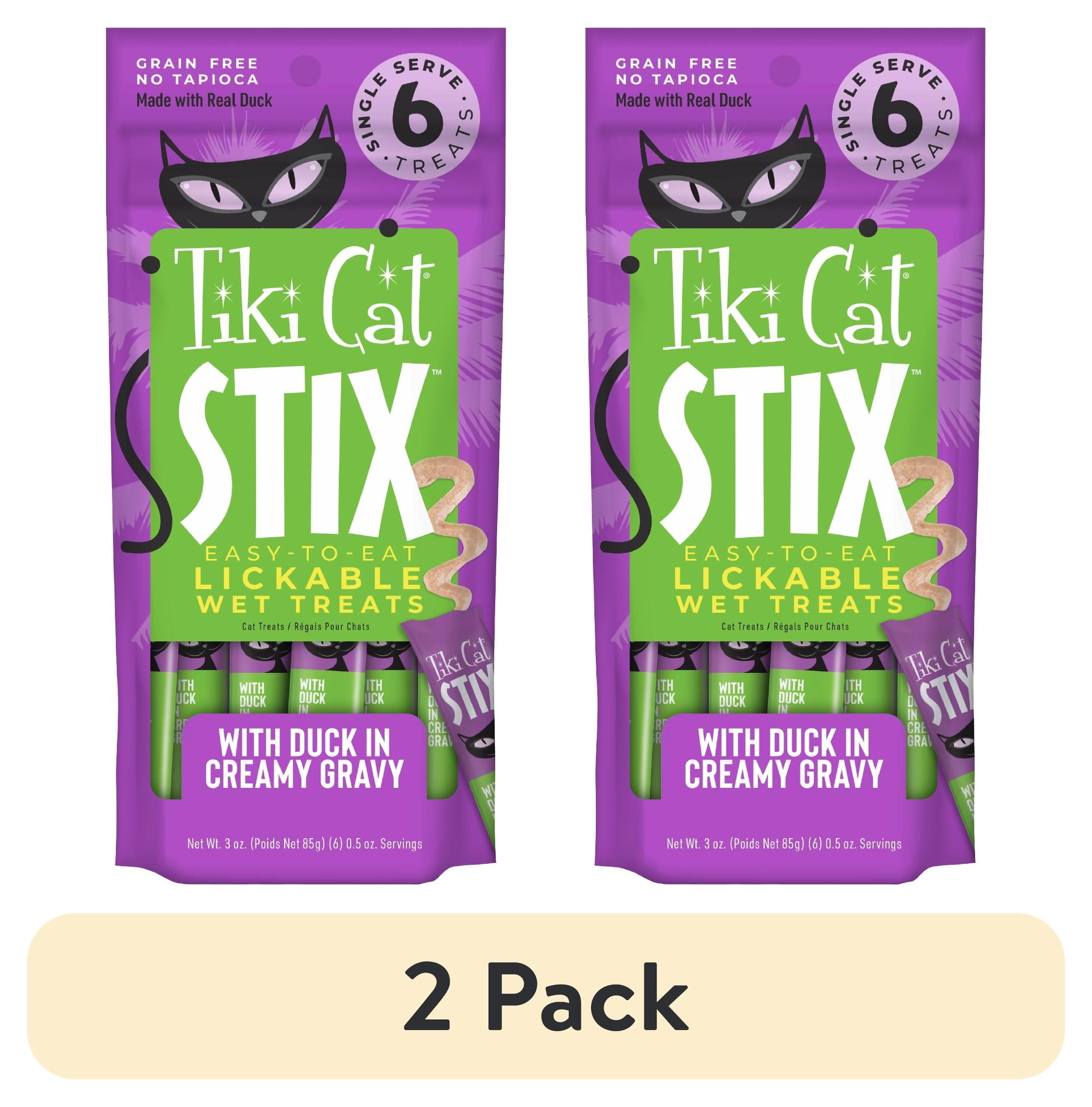 (2 pack) Tiki Cat Stix Wet Cat Treats, Duck, 3 oz. Pouch - Walmart.com