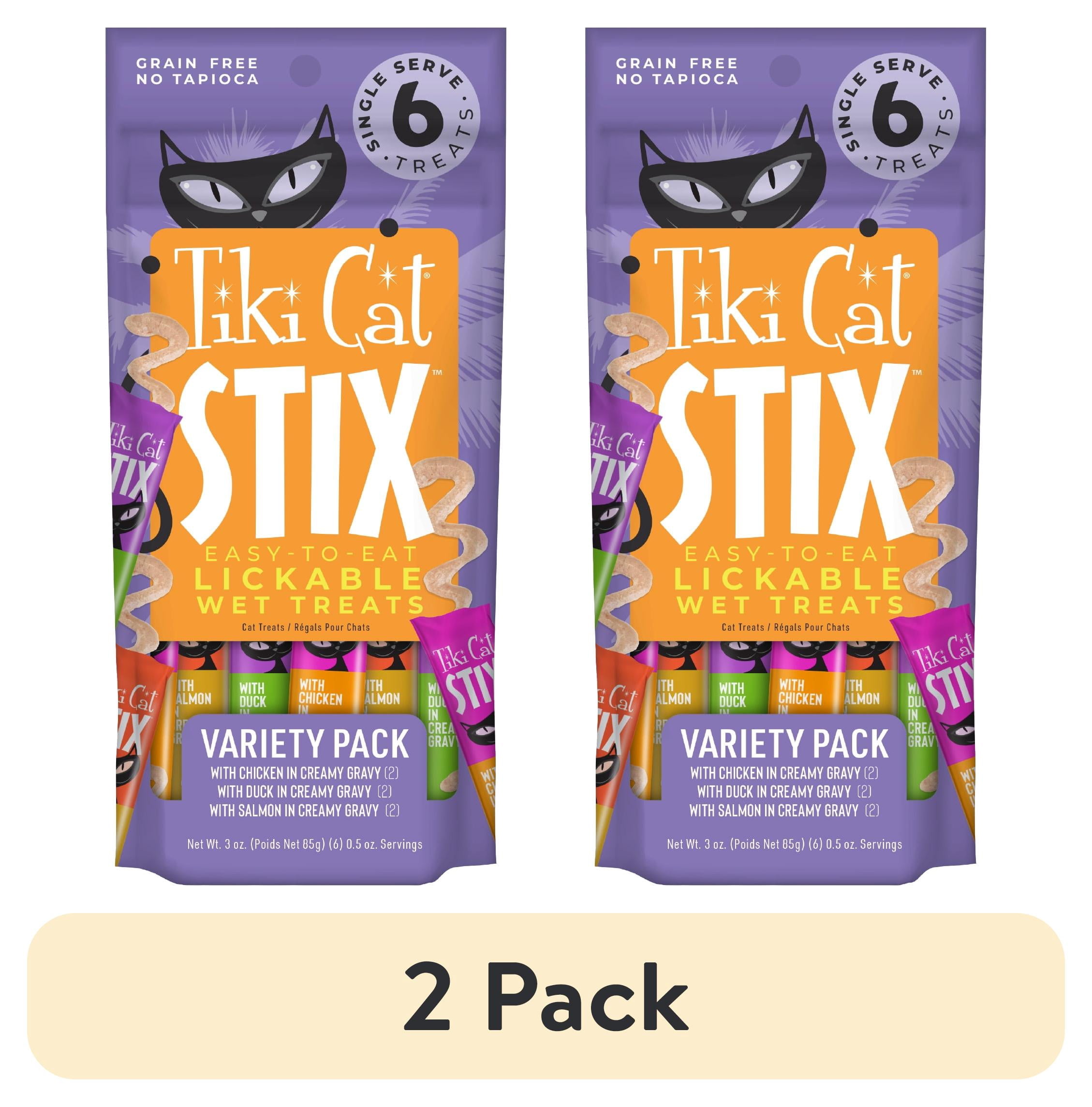 (2 pack) Tiki Cat Stix Wet Cat Treats, Variety Pack, 3 oz. Pouch ...
