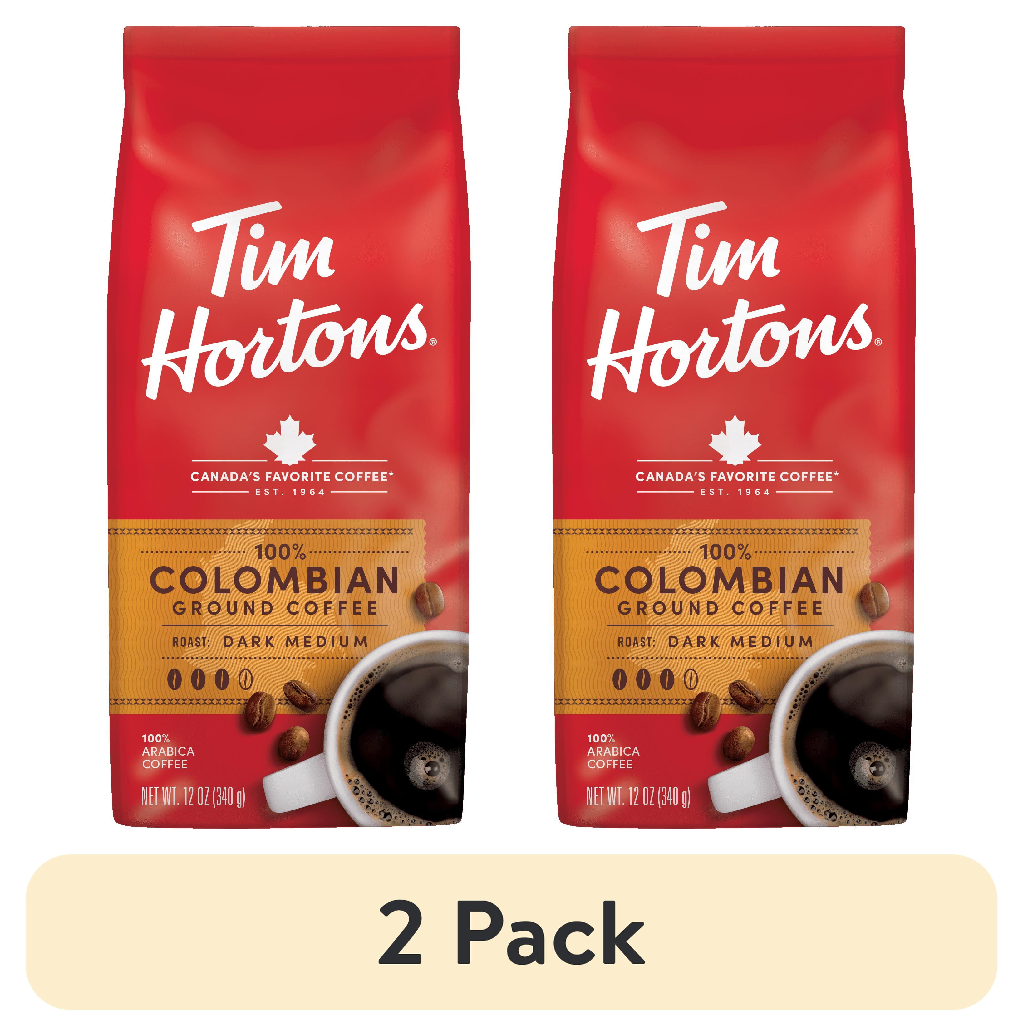 (2 pack) Tim Hortons Ground Colombian Roast Coffee, 12-Oz Bag - Walmart.com
