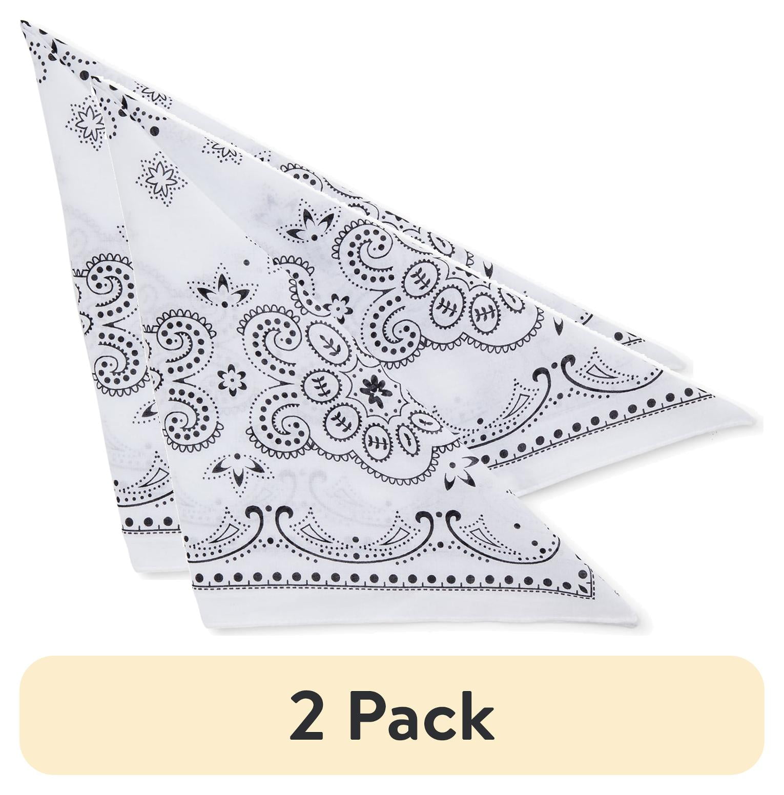 (2 pack) Time and Tru Women's Western Star Bandana, Arctic White, One ...