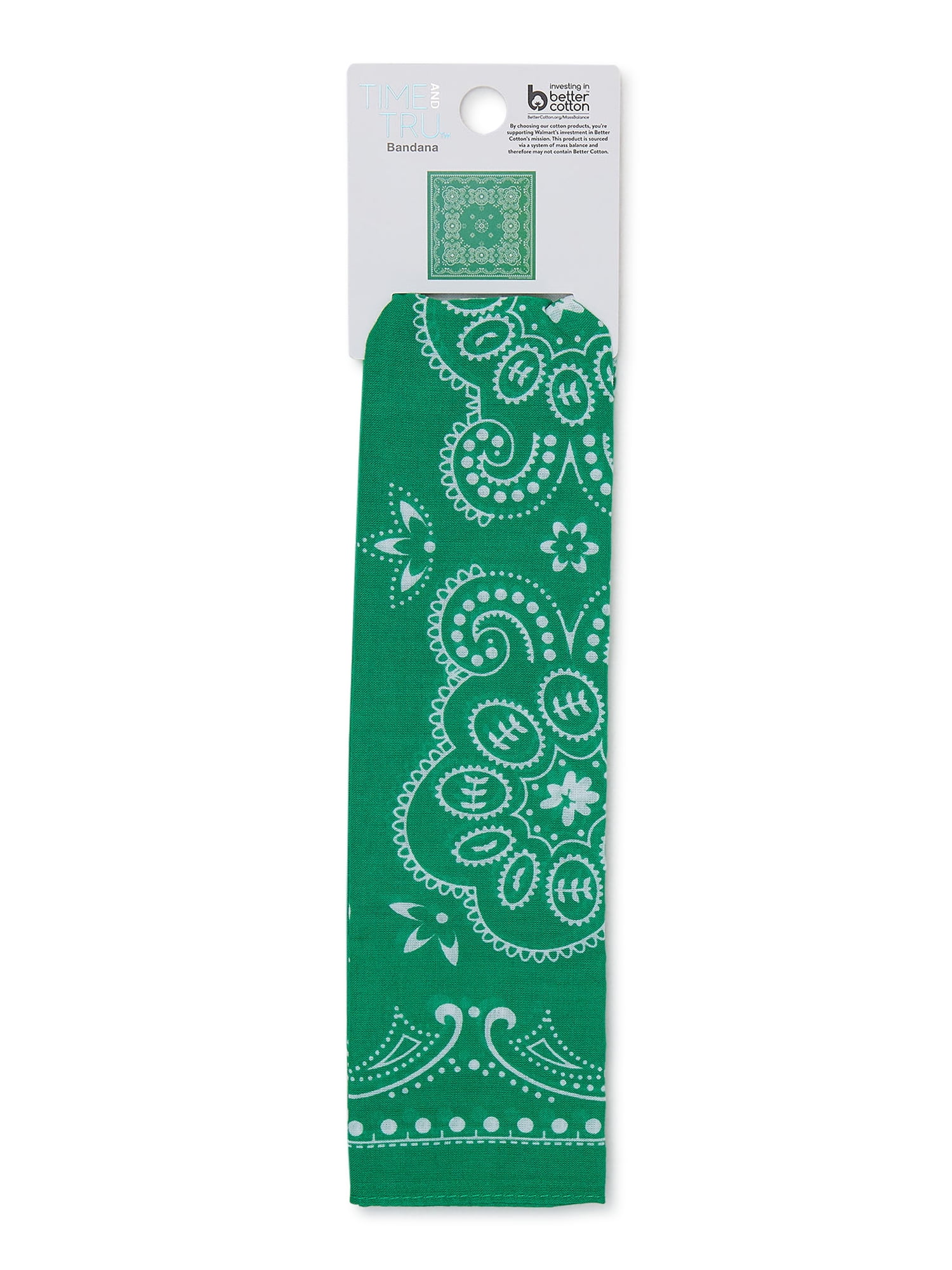 Time & Tru Women's Western Star Bandana, Kelly Green, Paisley Print ...