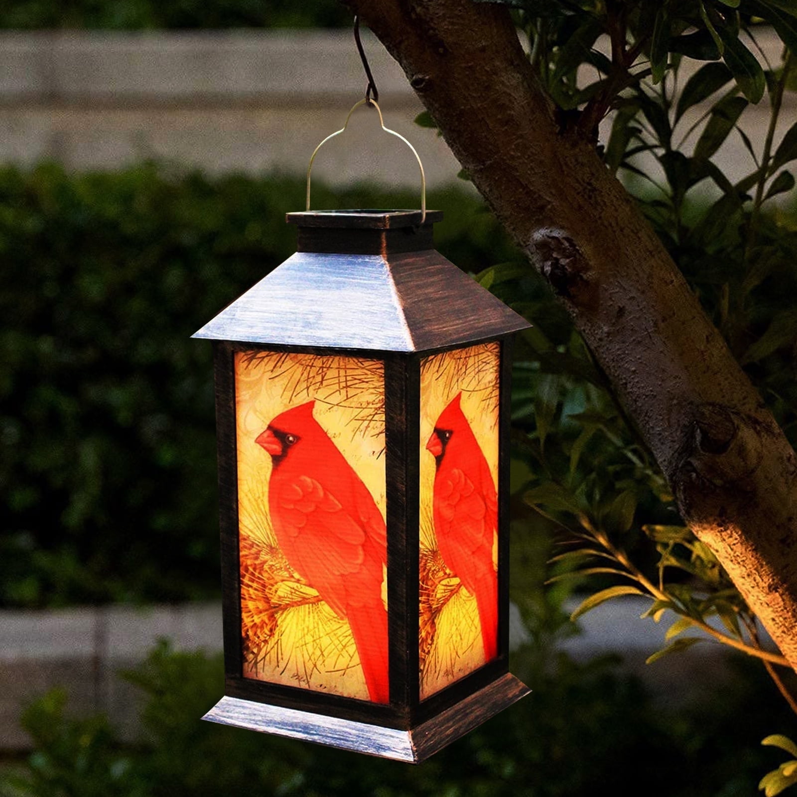 (2 pack) TiokMc Solar Lantern Light, Outdoor LED Hanging Solar Cardinal ...