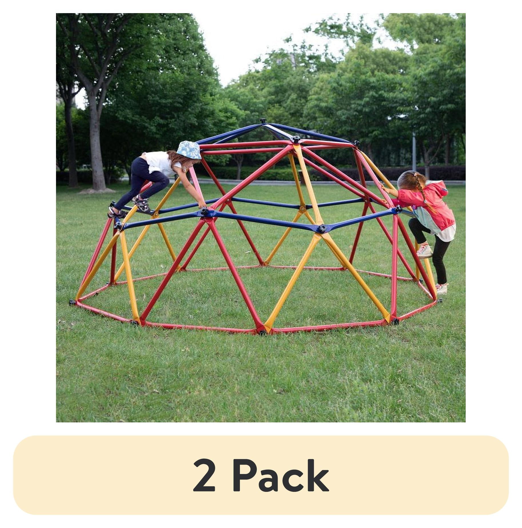(2 pack) Tobbi Climbing Dome Steel Frame Monkey Bars Playset Children Outdoor Playground ...