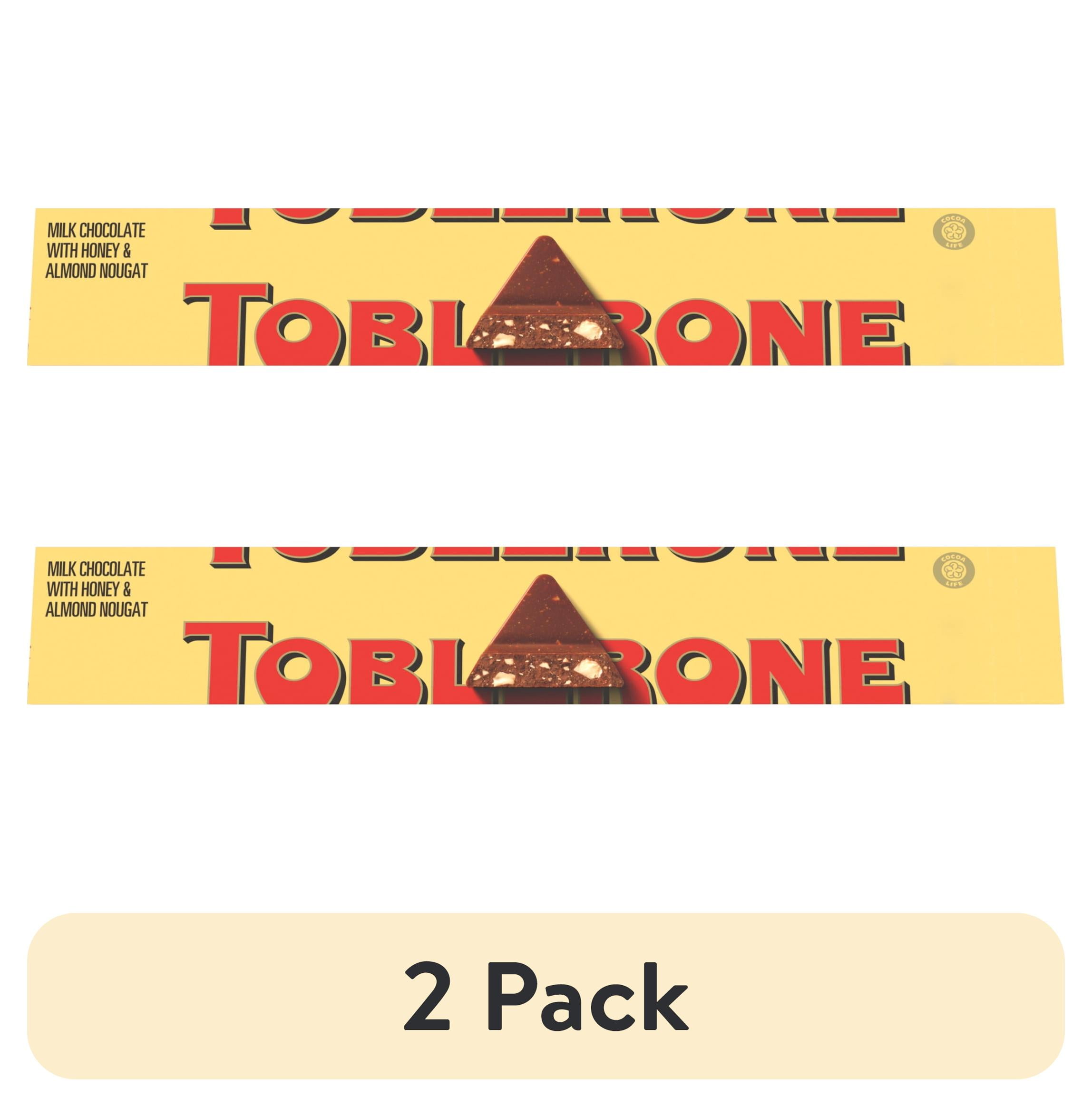 (2 pack) TOBLERONE Milk Chocolate Bar with Honey and Almond Nougat, 3. ...