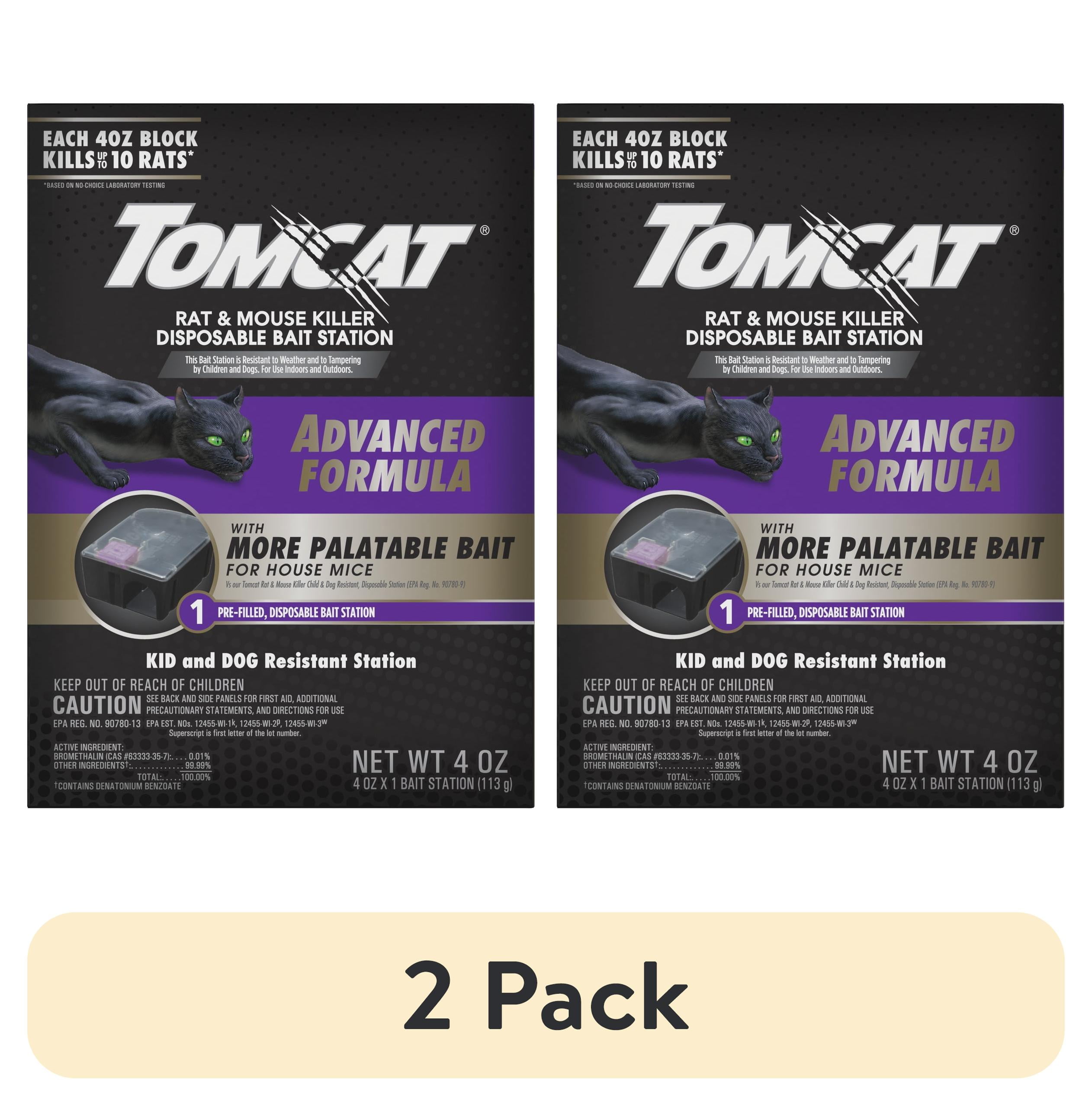 (2 pack) Tomcat Rat & Mouse Killer Disposable Bait Station Advanced ...