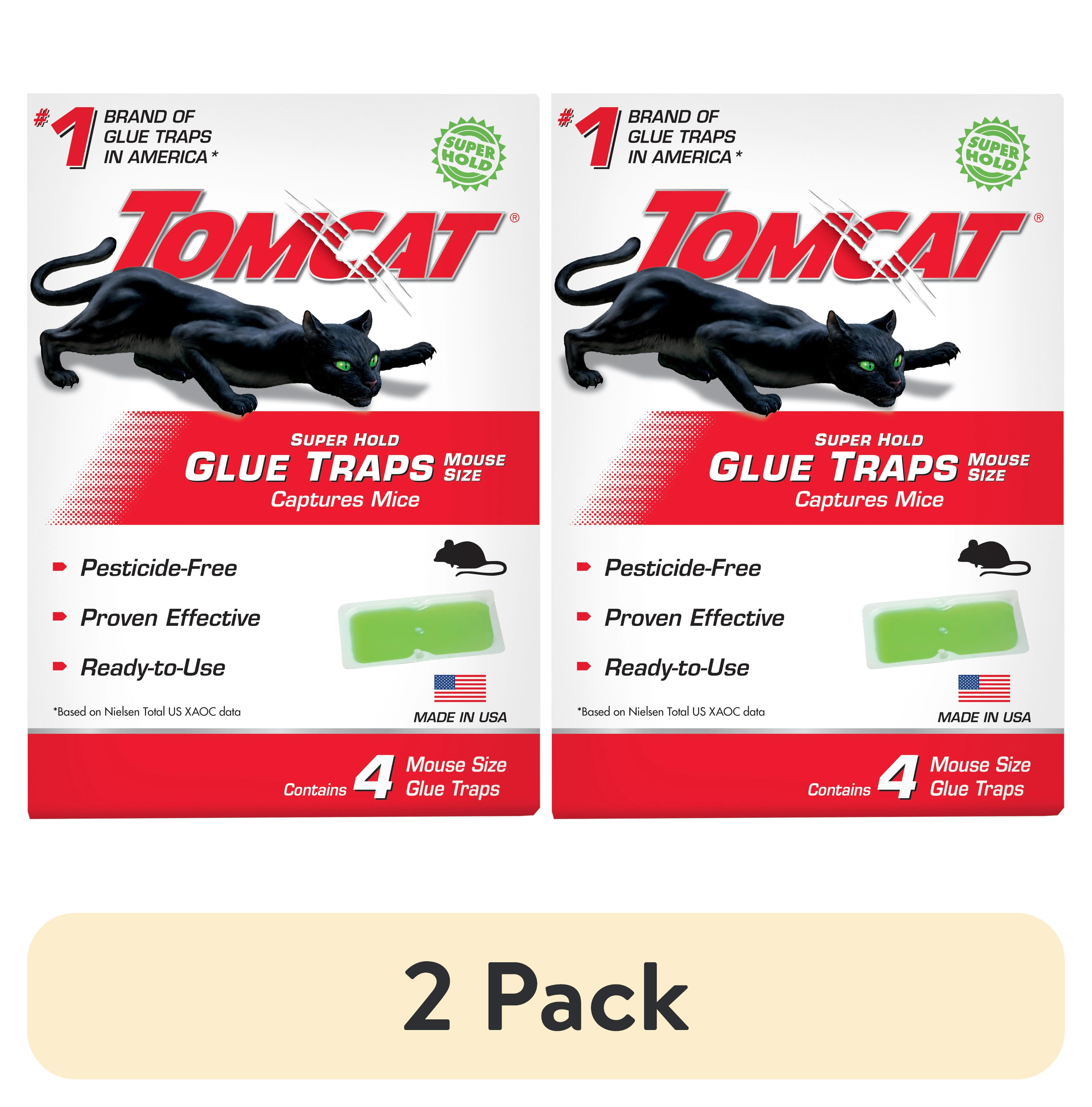 (2 pack) Tomcat Super Hold Glue Traps Mouse Size, Ready-To-Use, 4 Traps ...