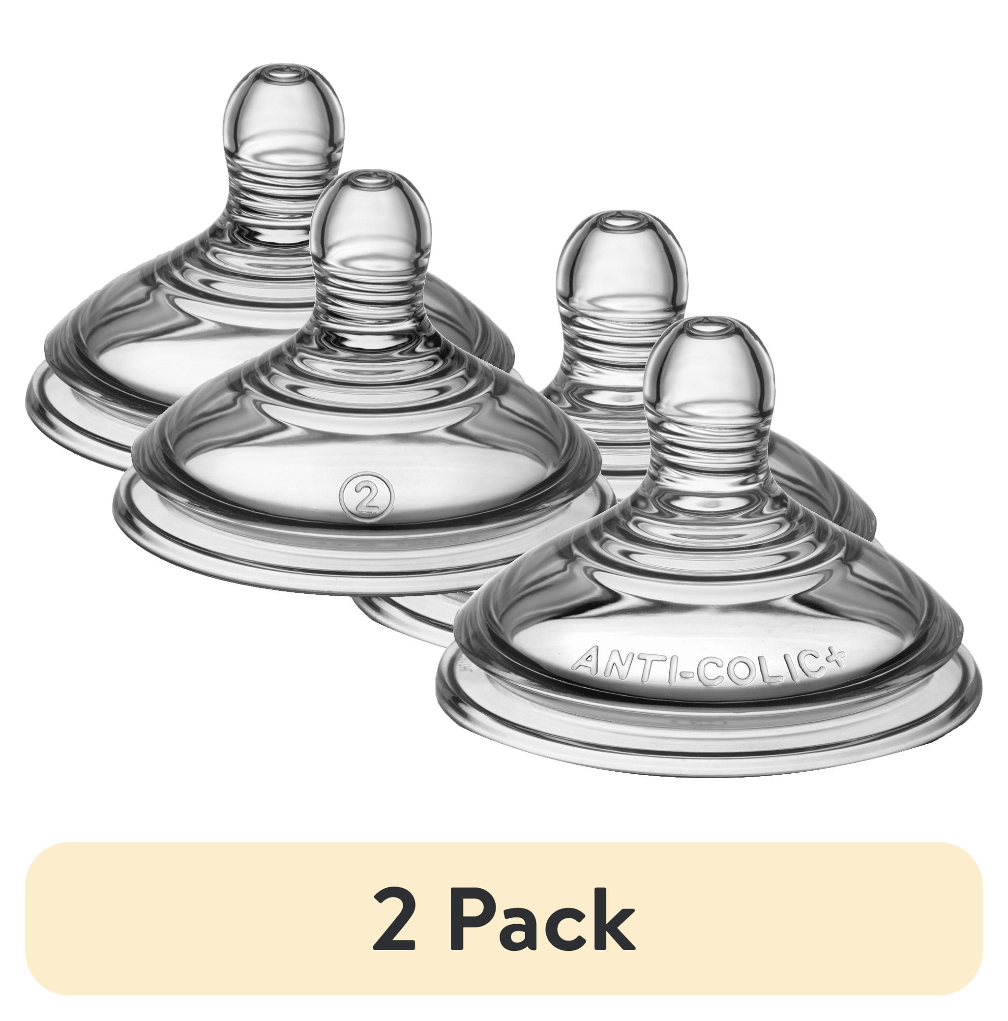 (2 pack) Tommee Tippee Advanced Anti-Colic Baby Bottle Nipples, 6m+, Medium Flow, Breast-like ...