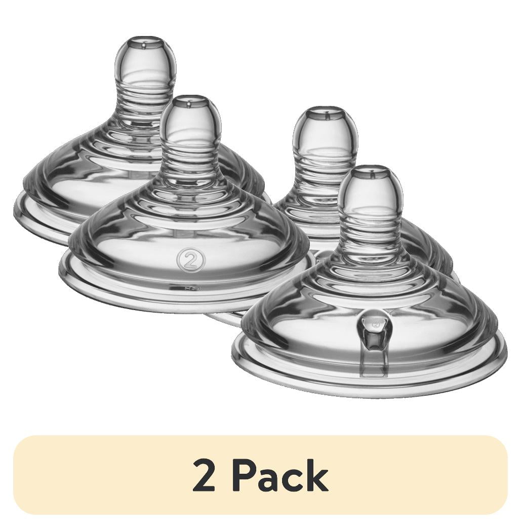 (2 pack) Tommee Tippee Natural Start Baby Bottle Nipples, Medium Flow, 3+ Months, Breast-like ...