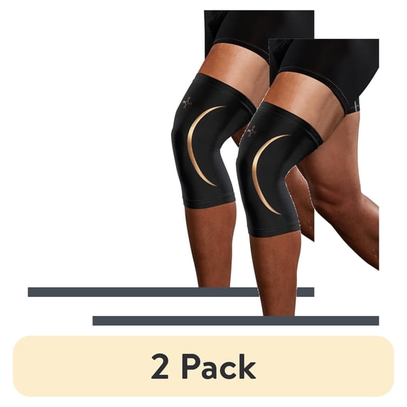 (2 pack) Tommie Copper Sport Compression Knee Sleeve, Black, Small ...