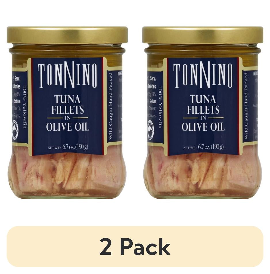 (2 pack) Tonnino Premium Yellowfin Tuna Fillet in Olive Oil, 6.7 oz ...