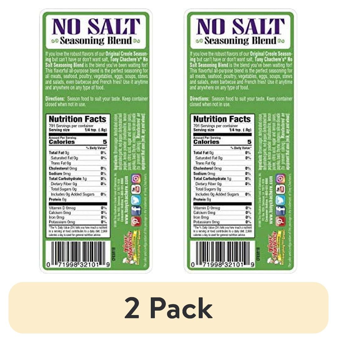 (2 pack) Tony Chachere's No Salt Seasoning, 20 oz - Walmart.com