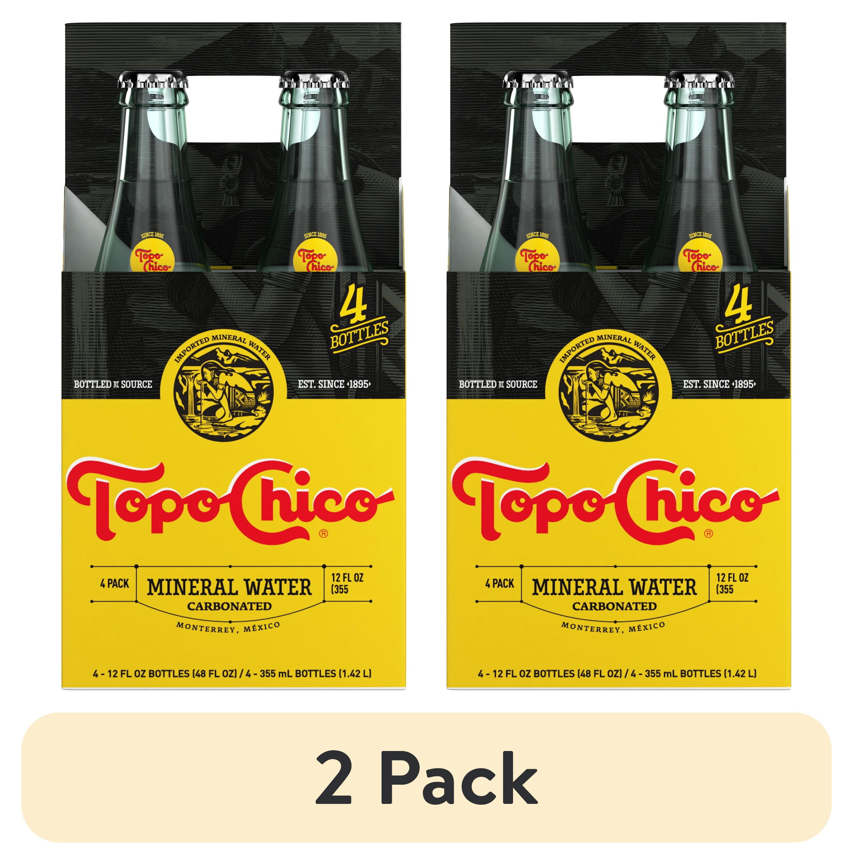 (2 pack) Topo Chico Sparkling Mineral Water Glass Bottles, 12 fl oz, 4 ...