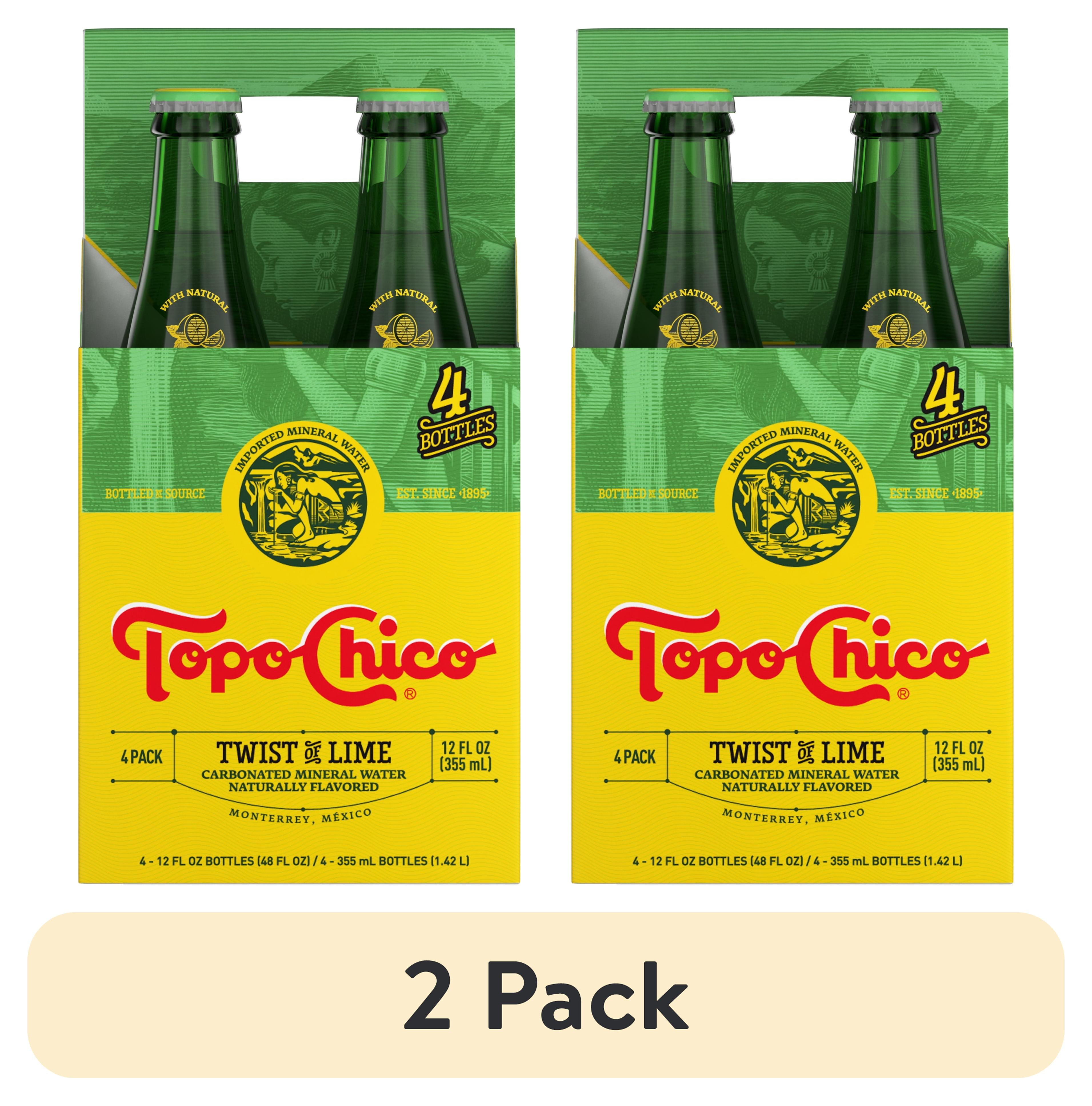(2 pack) Topo Chico Sparkling Mineral Water Twist of Lime Glass Bottles ...