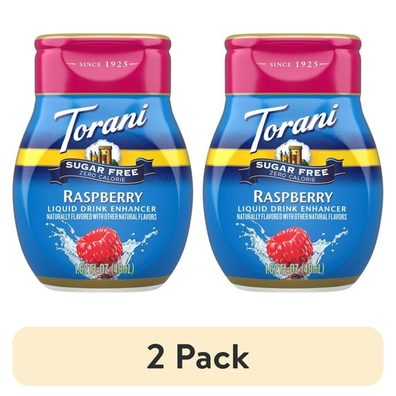 (2 pack) Torani Sugar Free Raspberry Liquid Drink Enhancer, 1.62 fl oz ...