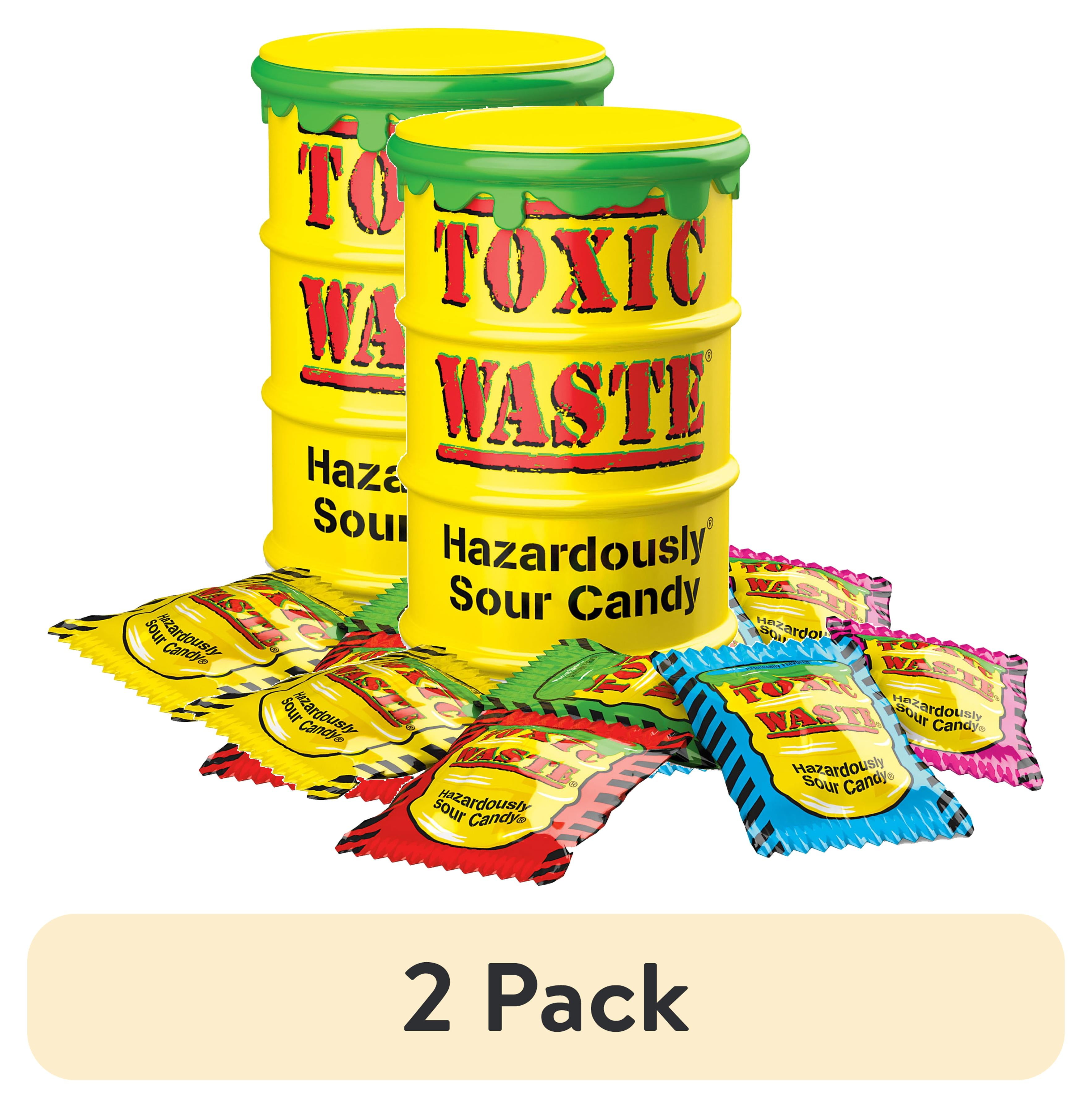 (2 pack) Toxic Waste Hazardously Sour Candy in Original Yellow Drum, 1. ...