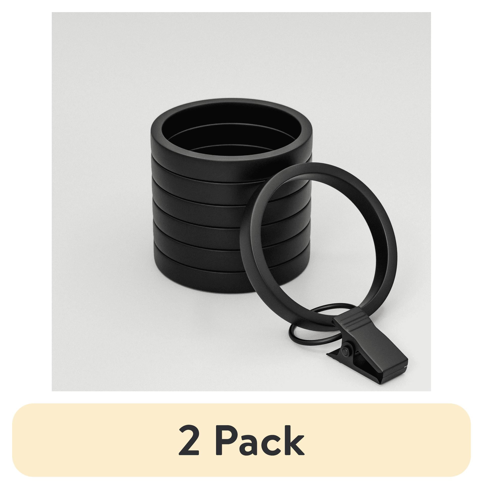 (2 pack) Better Homes & Gardens Matte Black Curtain Clip Rings (7 Pack ...