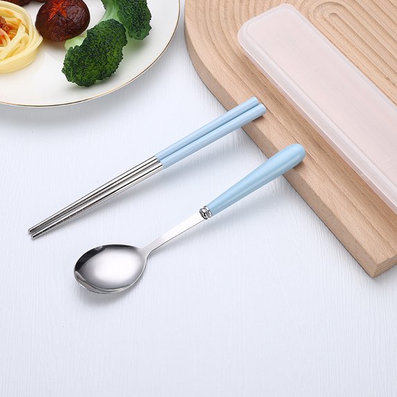 2 pack Travel Silverware Set with Case, Portable Lunch Utensils Set for ...