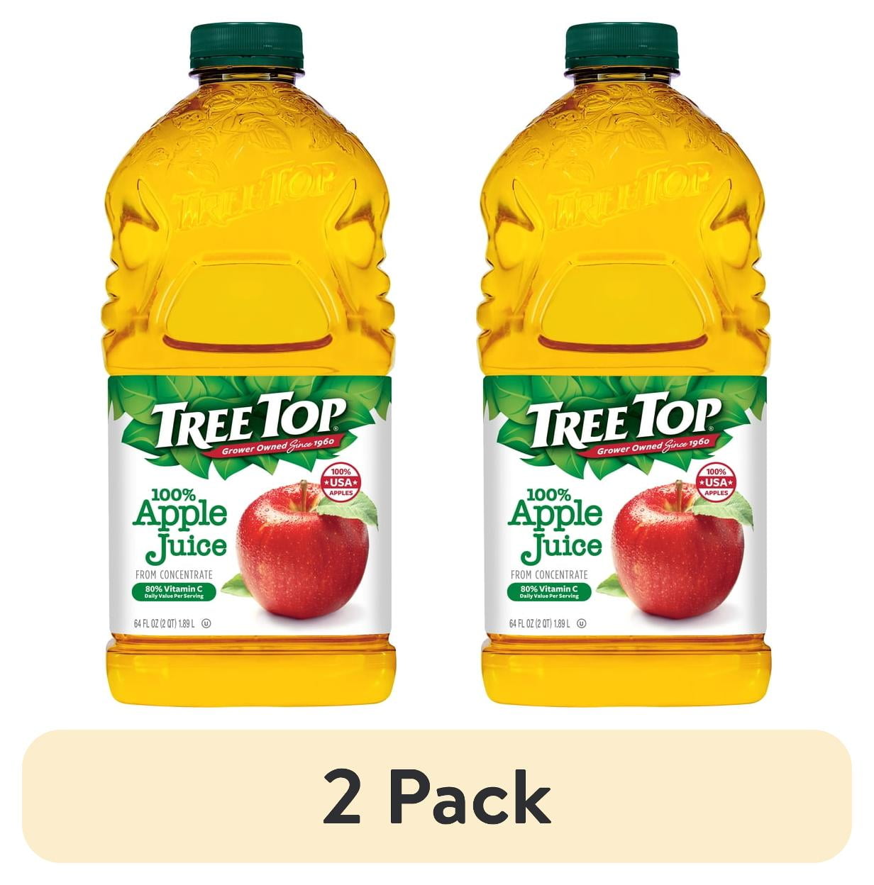 (2 pack) Tree Top 100% Apple Juice, from Concentrate, 64 fl oz ...