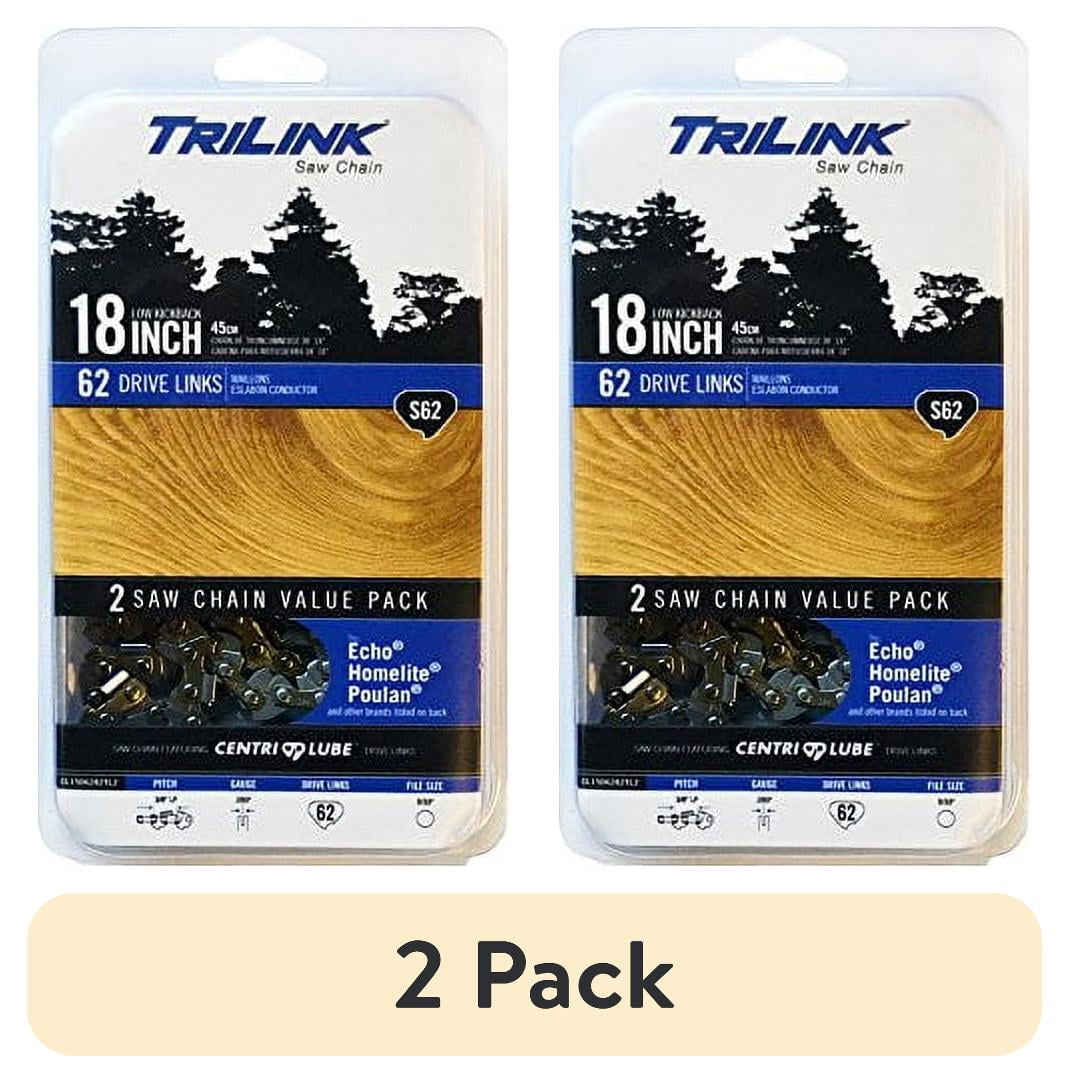 (2 pack) Trilink Saw Chain S62 - 18" 2 Pack Replacement Chain for ...