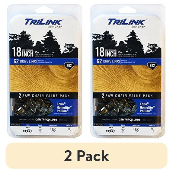 (2 pack) Trilink Saw Chain S62 - 18" 2 Pack Replacement Chain for ...